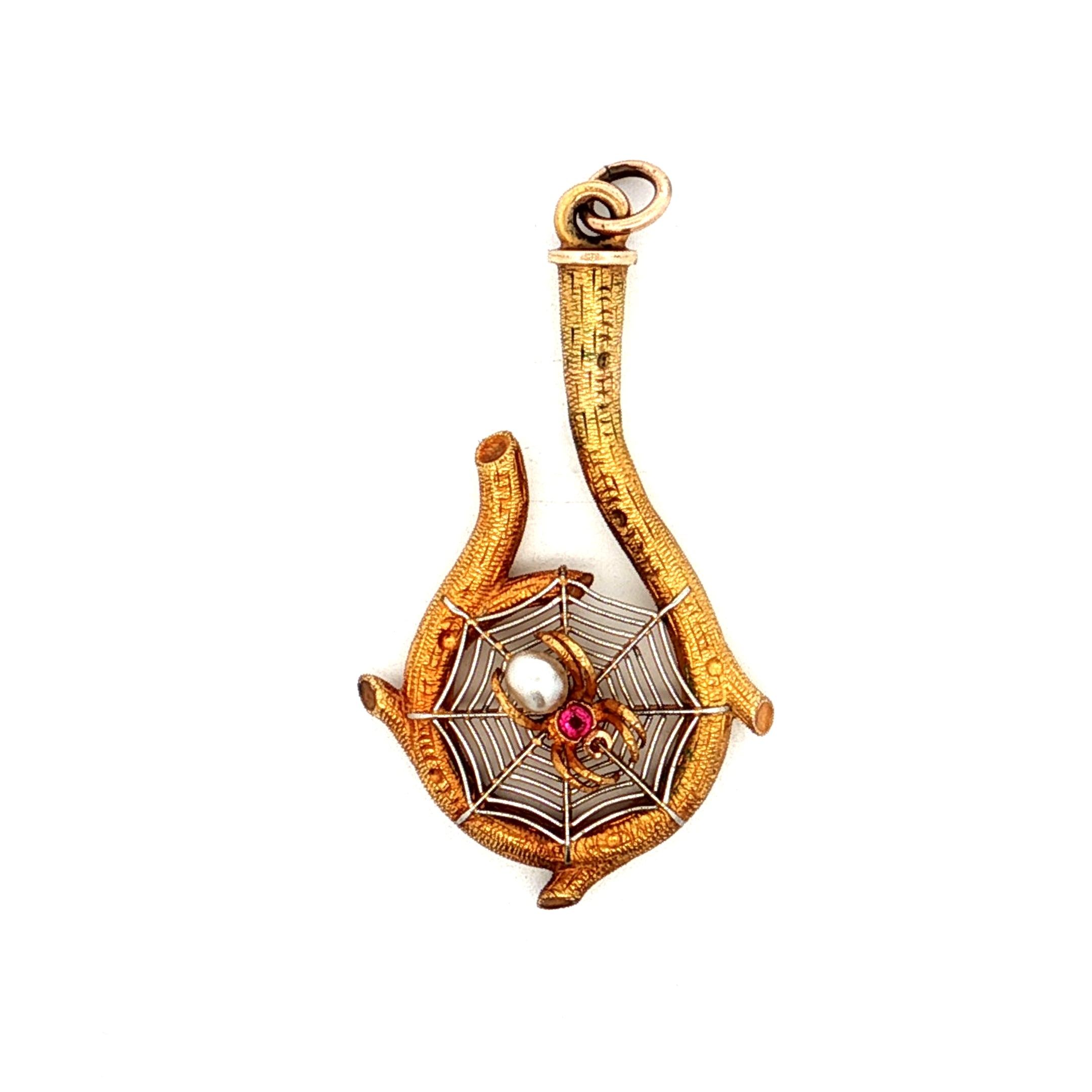 .03 Antique Victorian Spider Web Pendant 18k – Filigree Jewelers