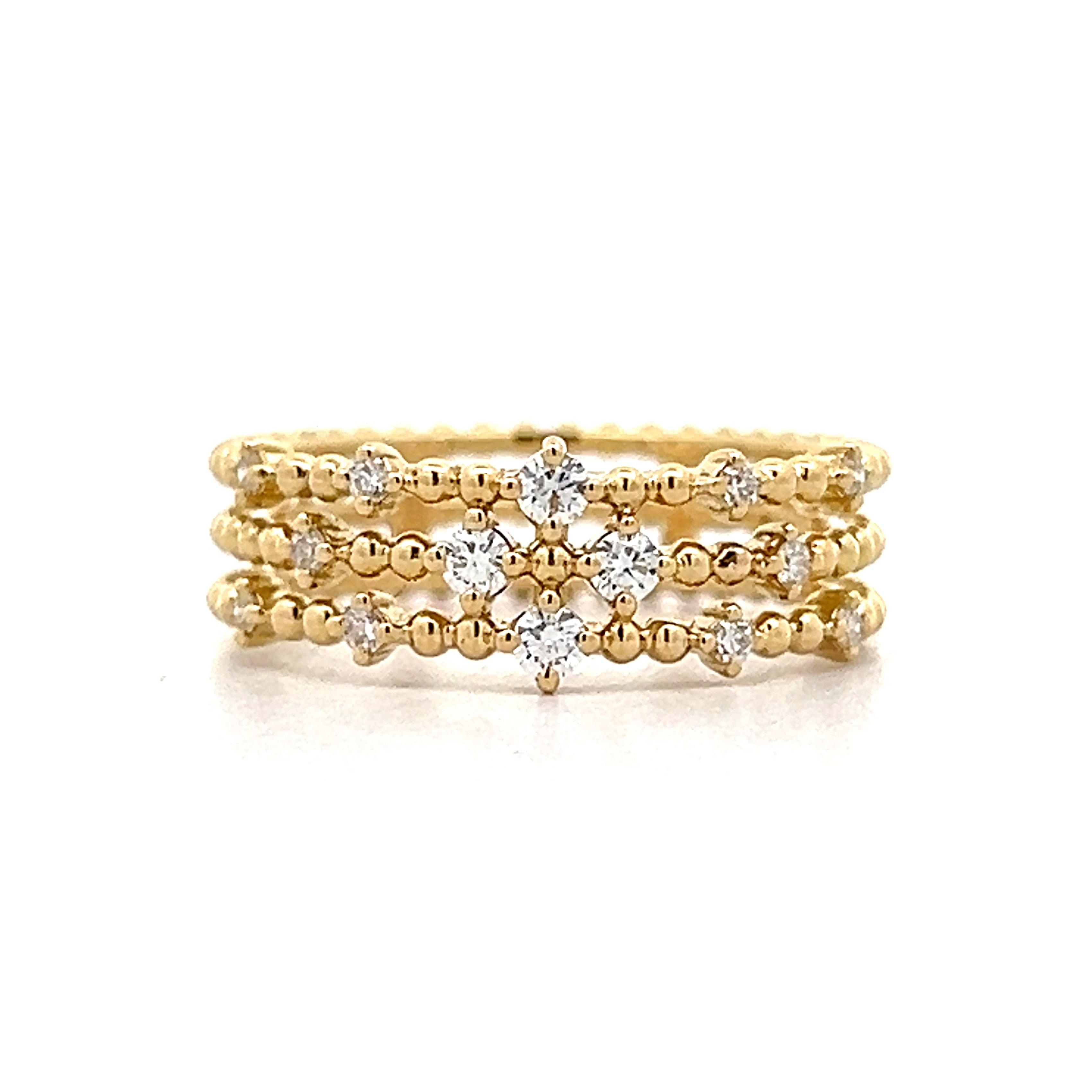 .23 Triple Stacked Diamond Ring in 18k Yellow Gold – Filigree Jewelers