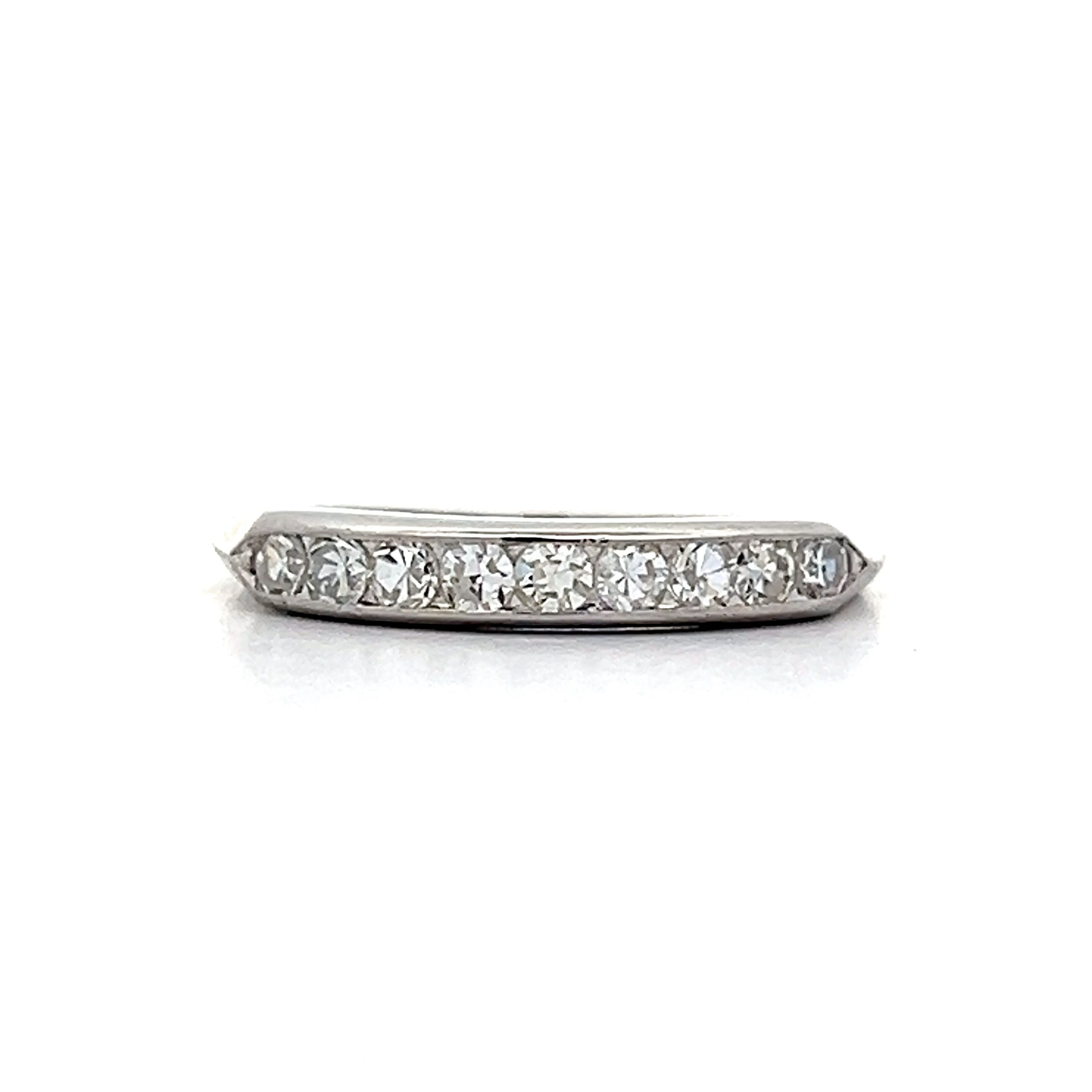 .27 Deco Single Cut Diamond Band in Platinum – Filigree Jewelers