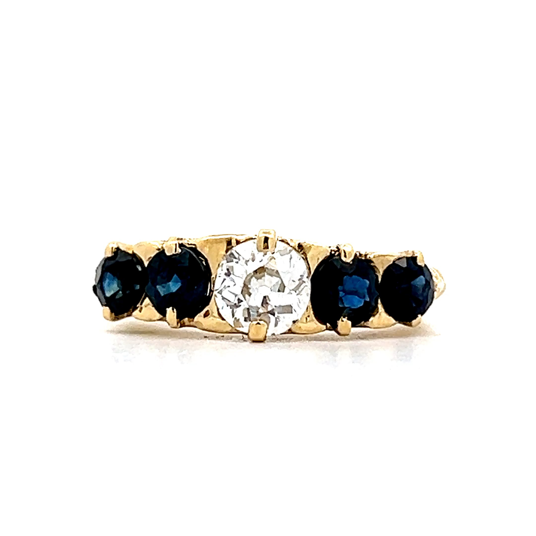 .51 Vintage Euro Diamond & Sapphire Stacking Ring 18k – Filigree Jewelers