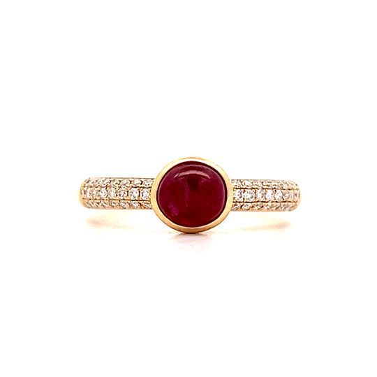 1.27 Bezel Ruby Stacking Ring in 18k Yellow Gold – Filigree Jewelers