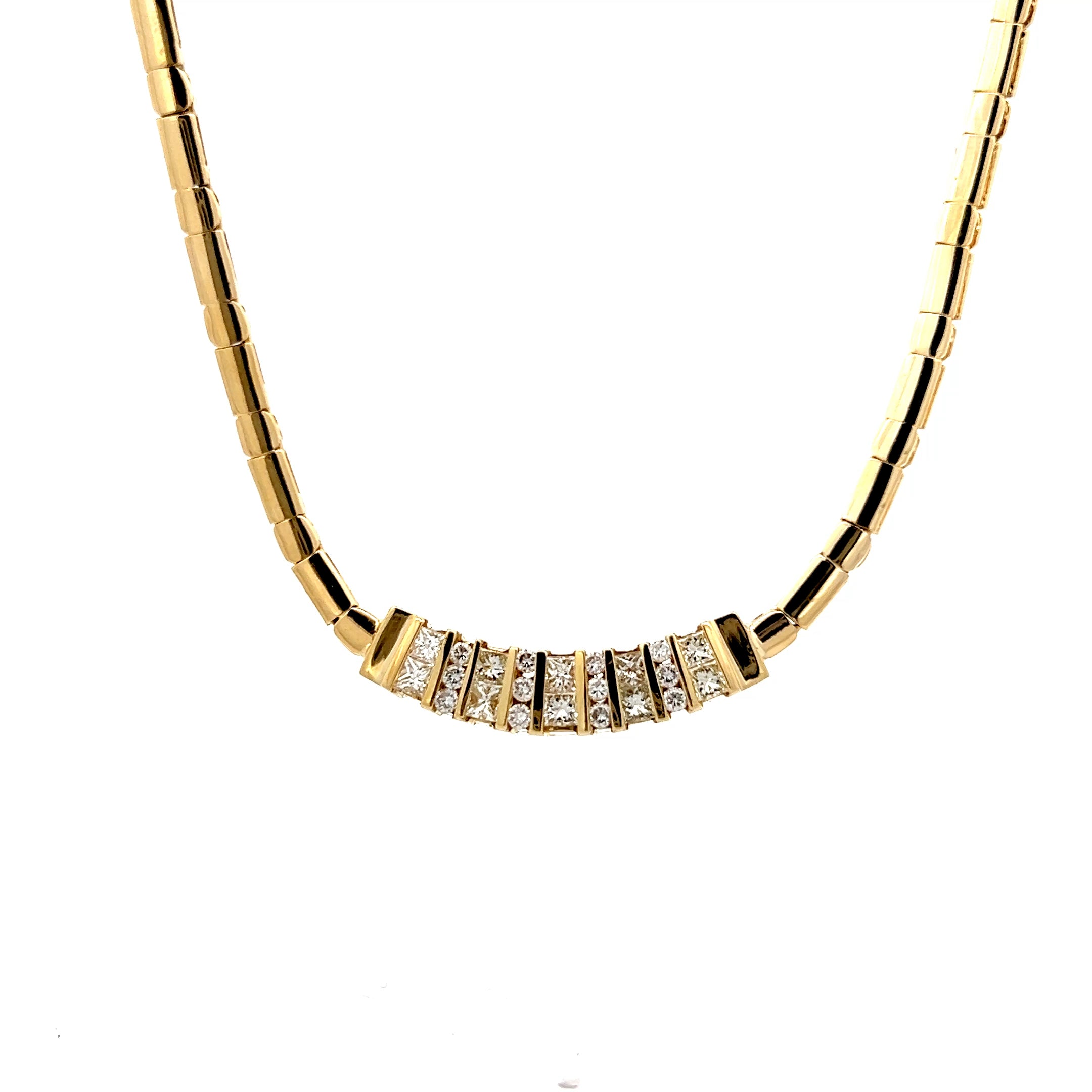 1.80 Diamond Collar Necklace in 14k Yellow Gold – Filigree Jewelers