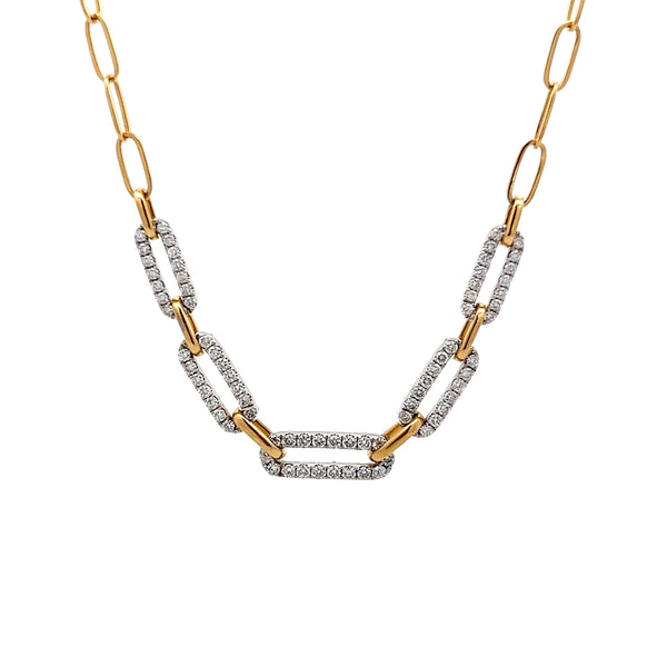 1.91 Brilliant Diamond Paperclip Chain Necklace in 18k – Filigree Jewelers