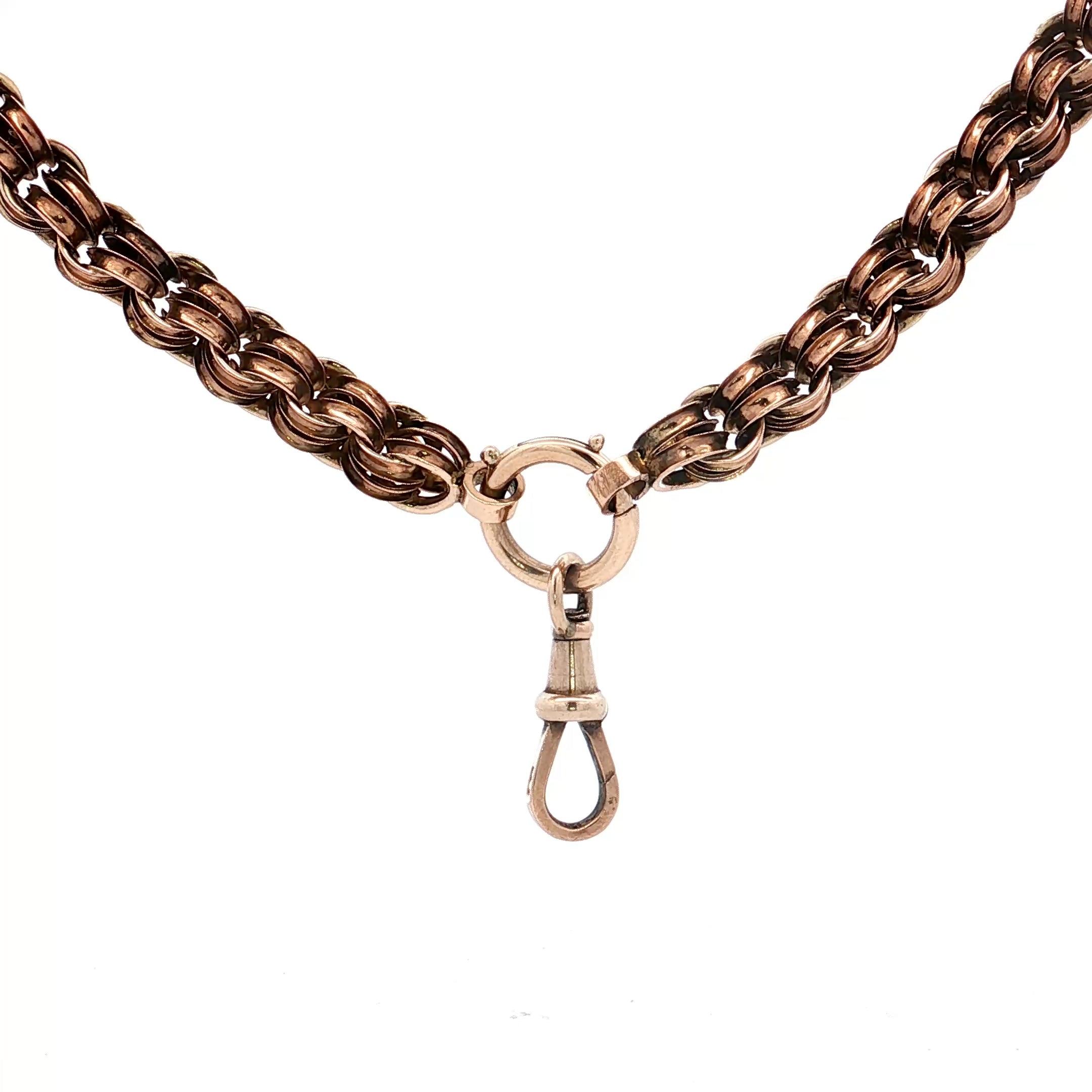 18" Antique Victorian Rolo Chain Necklace in 9k Rose Gold – Filigree ...