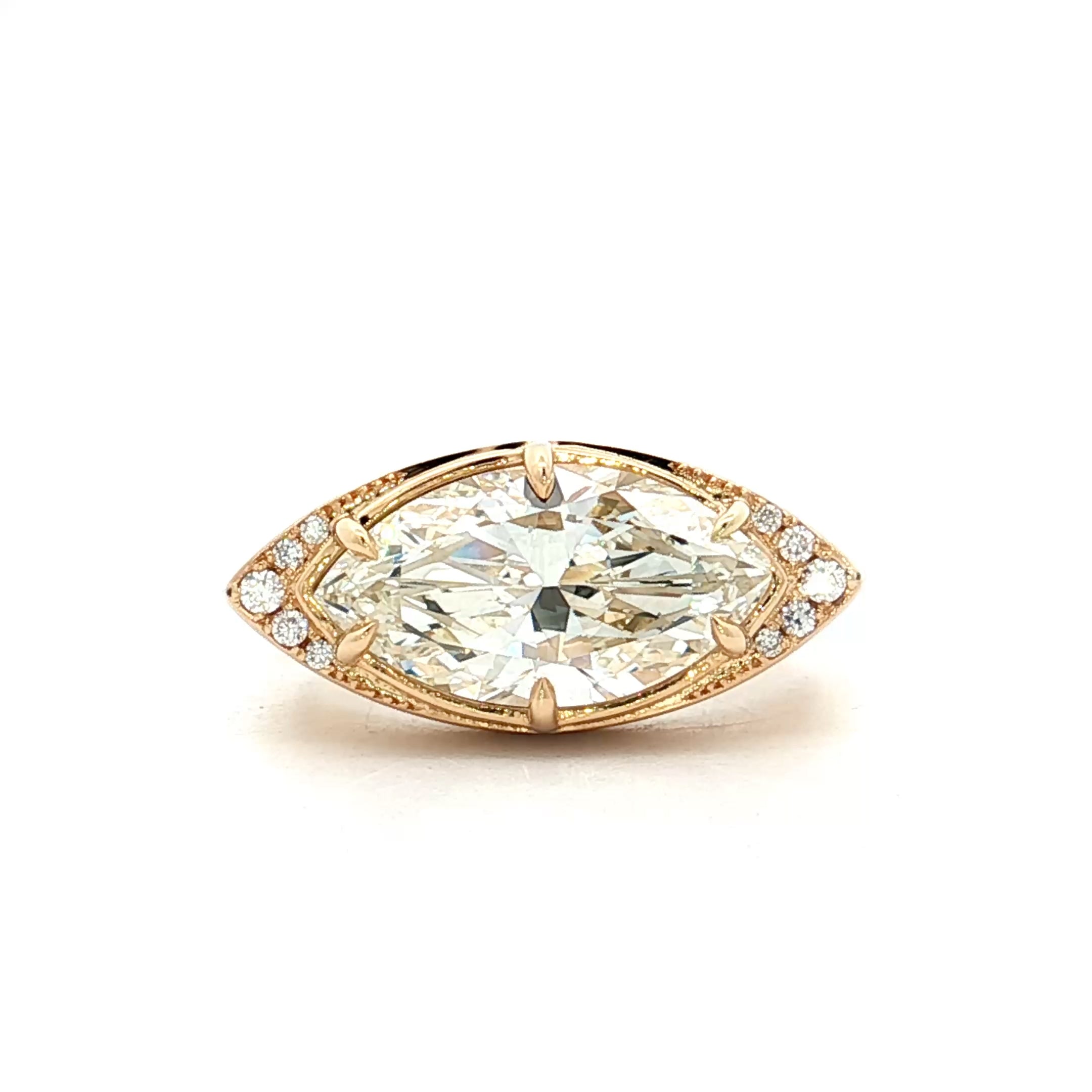 2.84 Marquise Diamond Engagement Ring 18k Yellow Gold – Filigree Jewelers