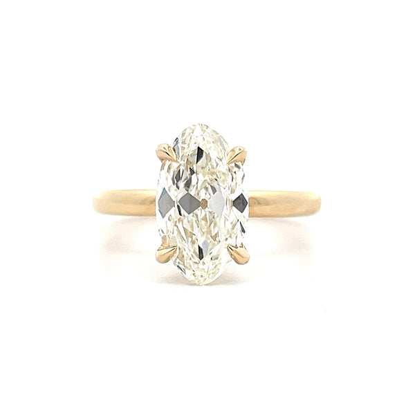 2.86 Moval Cut Diamond Engagement Ring in 14k Yellow Gold – Filigree ...