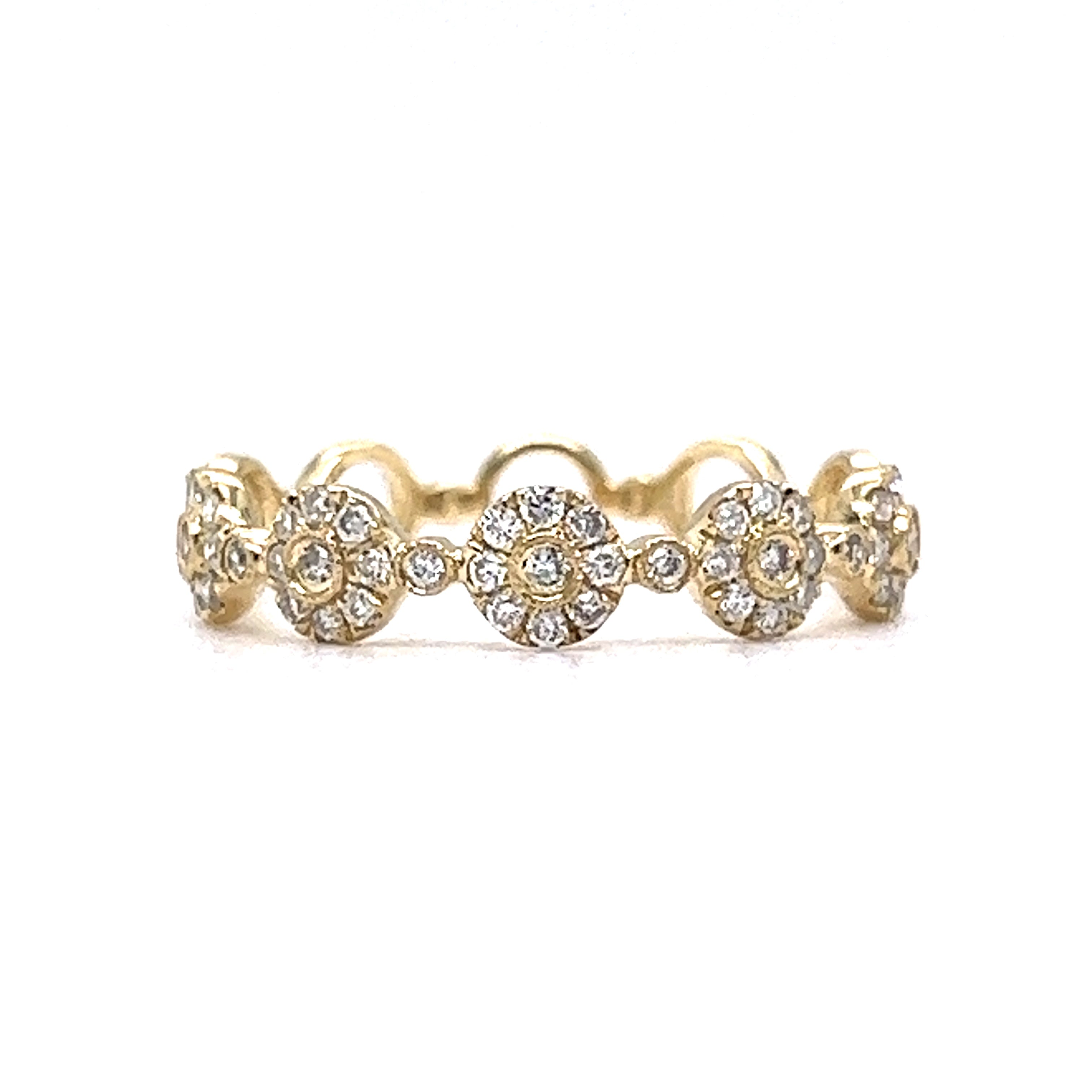 .28 Round Brilliant Diamond Stacking Ring in 14k Yellow Gold - Filigree ...