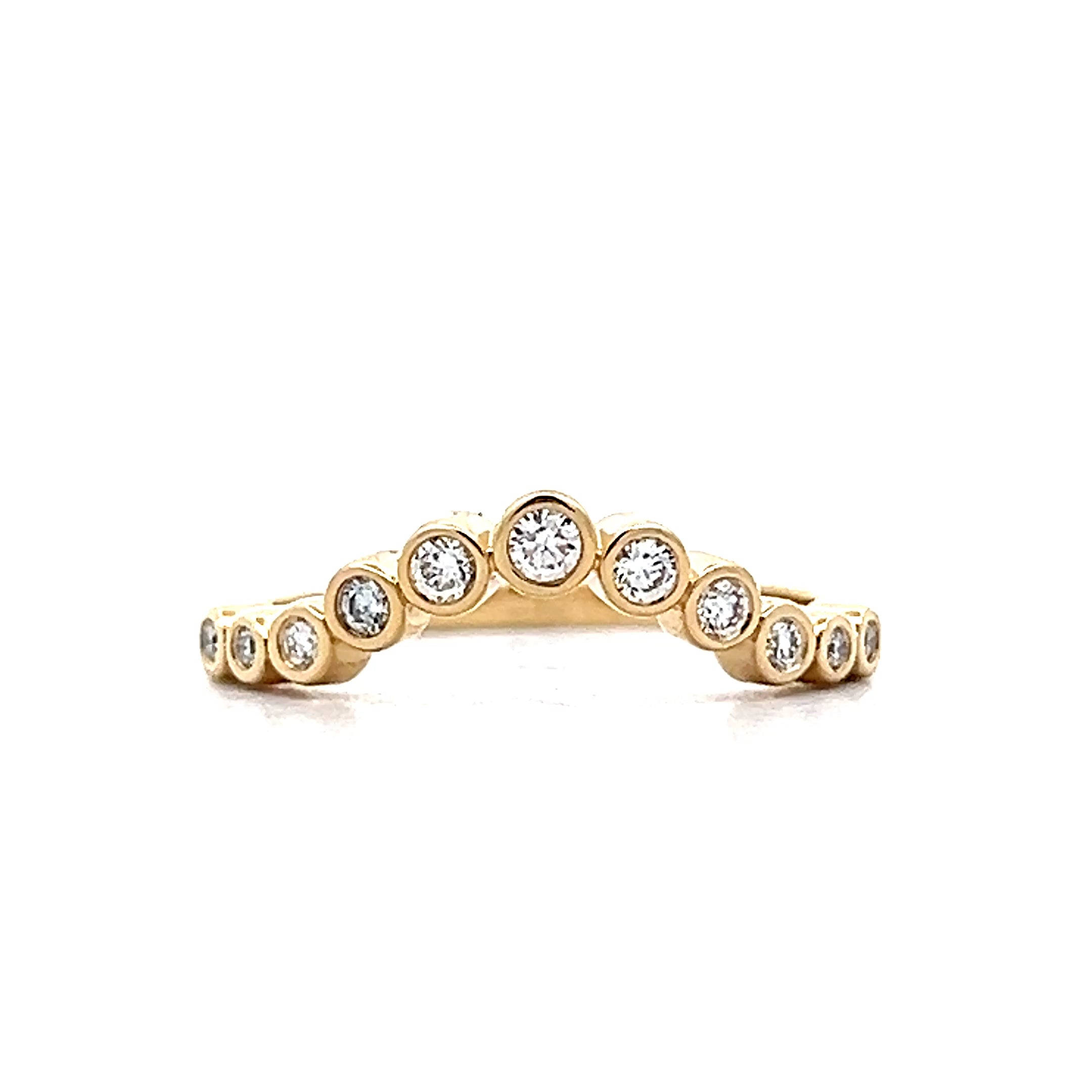 .20 Bezel Diamond Contour Wedding Band in 14k – Filigree Jewelers