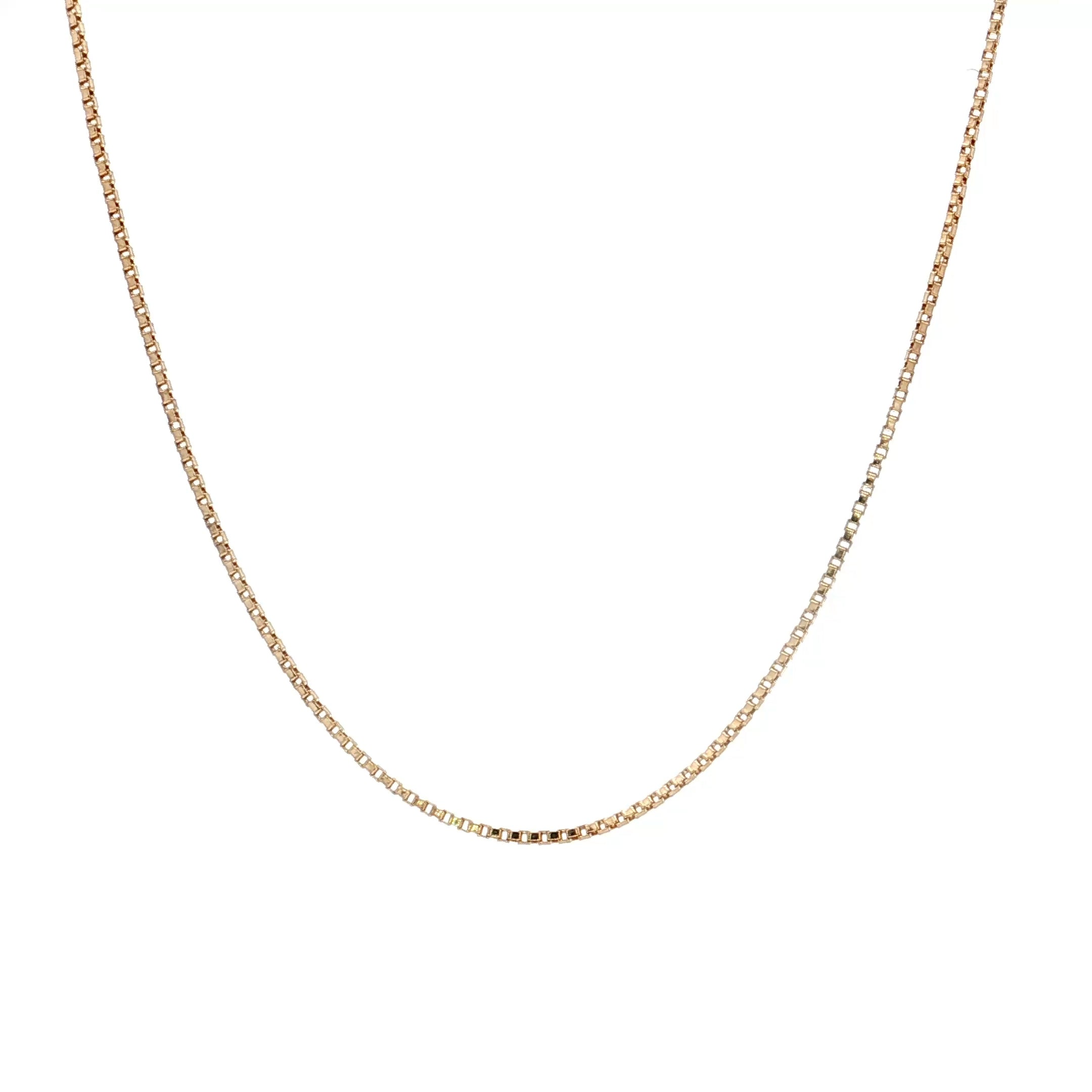 20 Inch Thin Box Chain Necklace 14k Yellow Gold – Filigree Jewelers