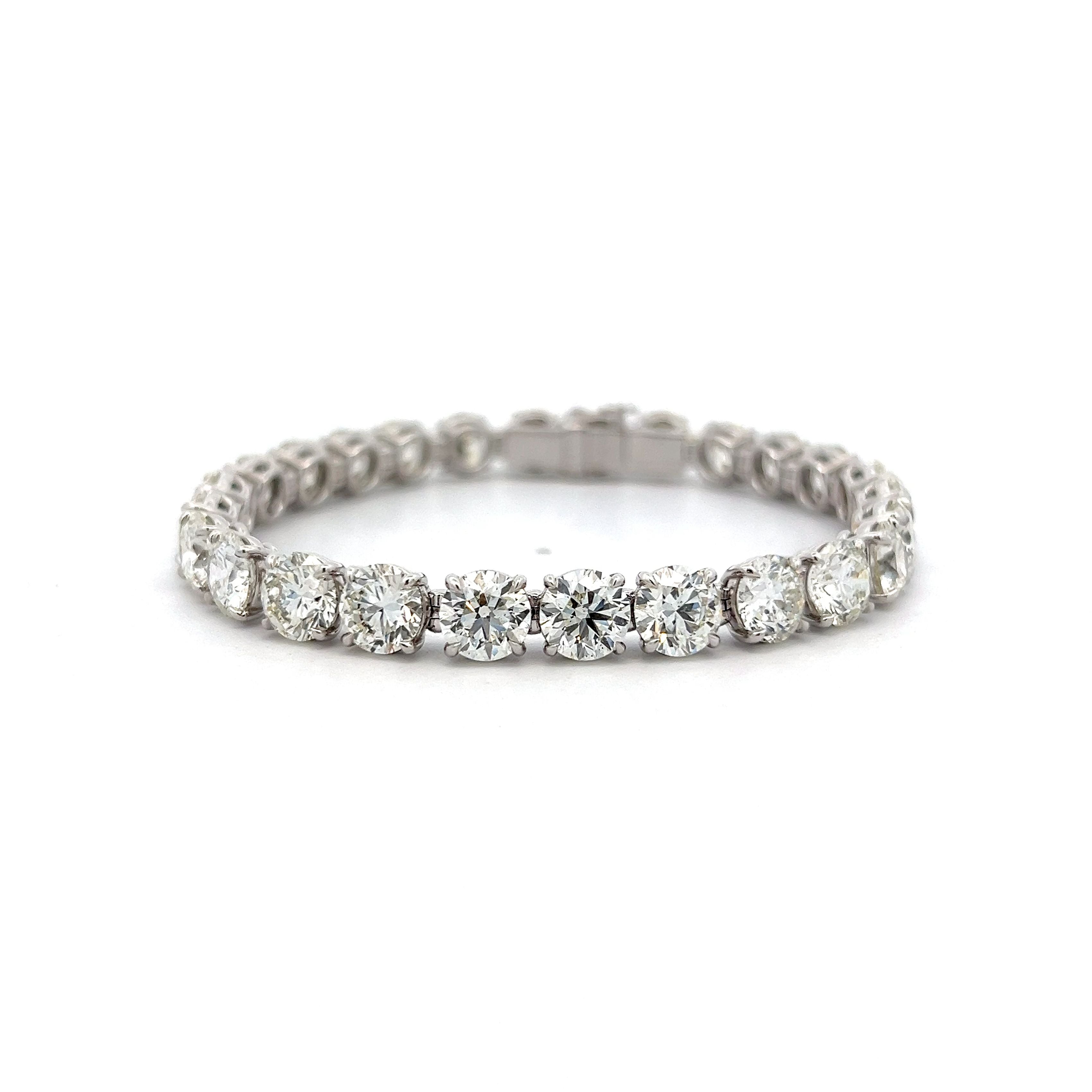 26 Carat Diamond Tennis Bracelet in 18k White Gold – Filigree Jewelers