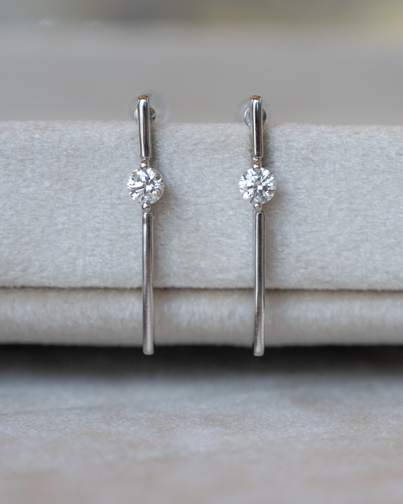 .50 Diamond Bar Drop Earrings in Platinum – Filigree Jewelers