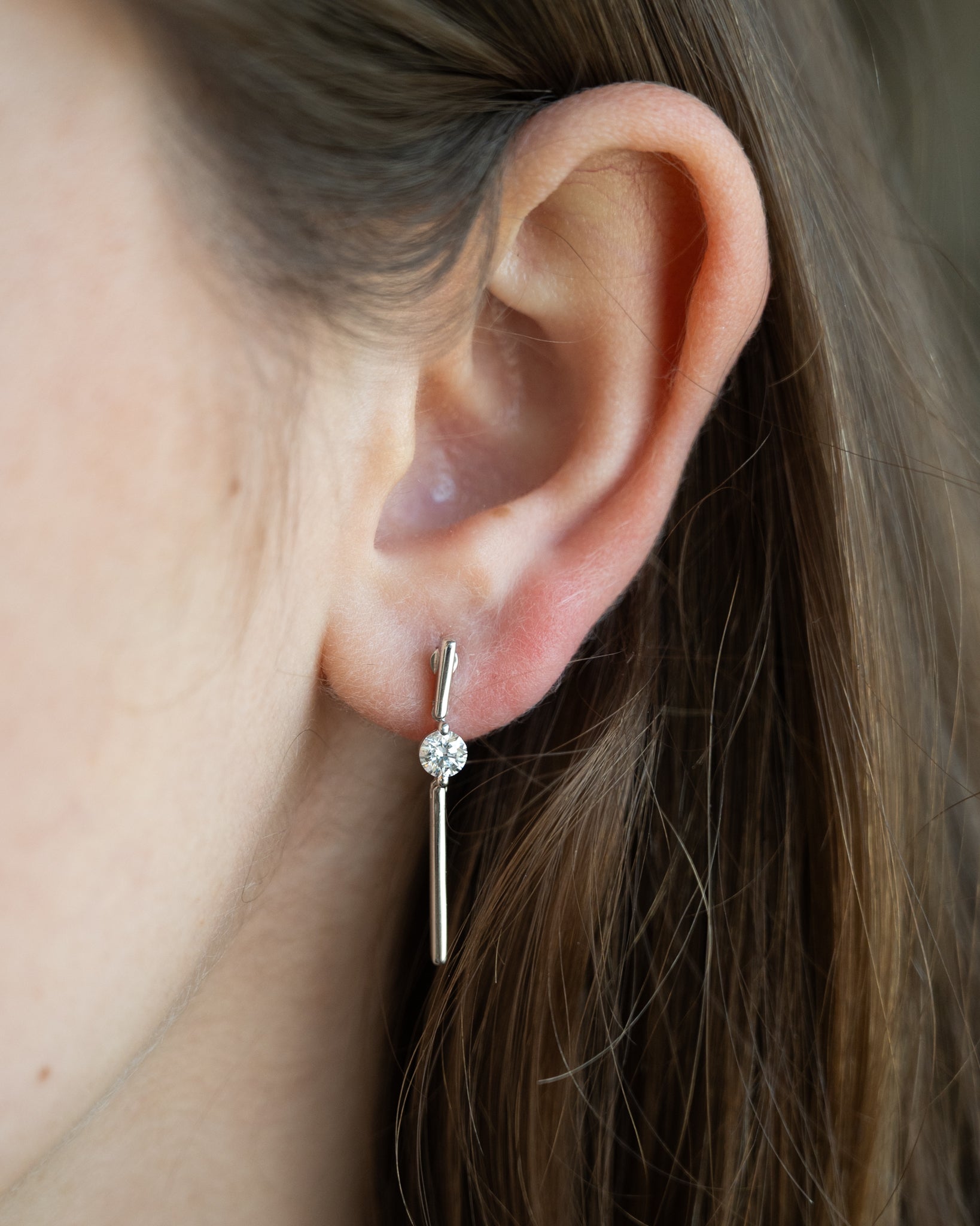 .50 Diamond Bar Drop Earrings in Platinum – Filigree Jewelers