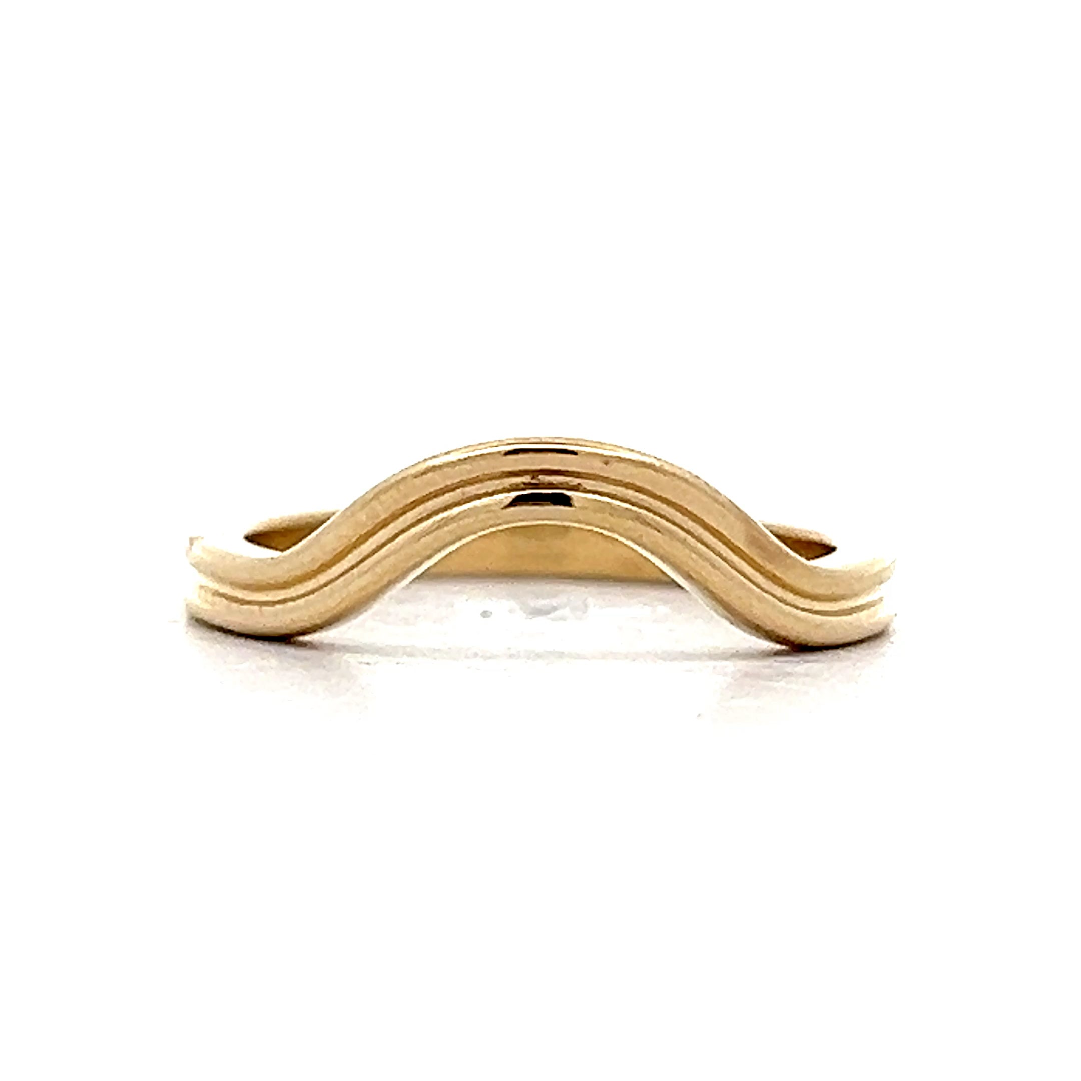 Double Ridged Contoured Wedding Band in 14k – Filigree Jewelers