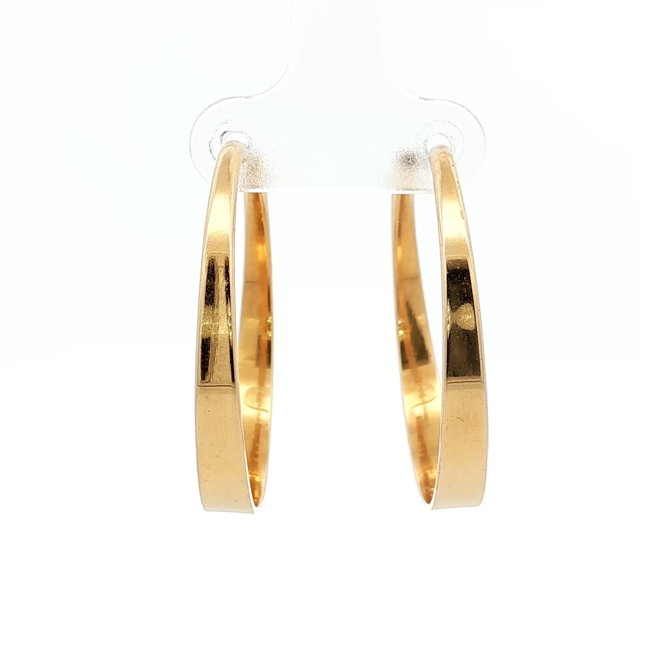 Ed Levin Tapered Hoop Earrings in 14k Yellow Gold – Filigree Jewelers