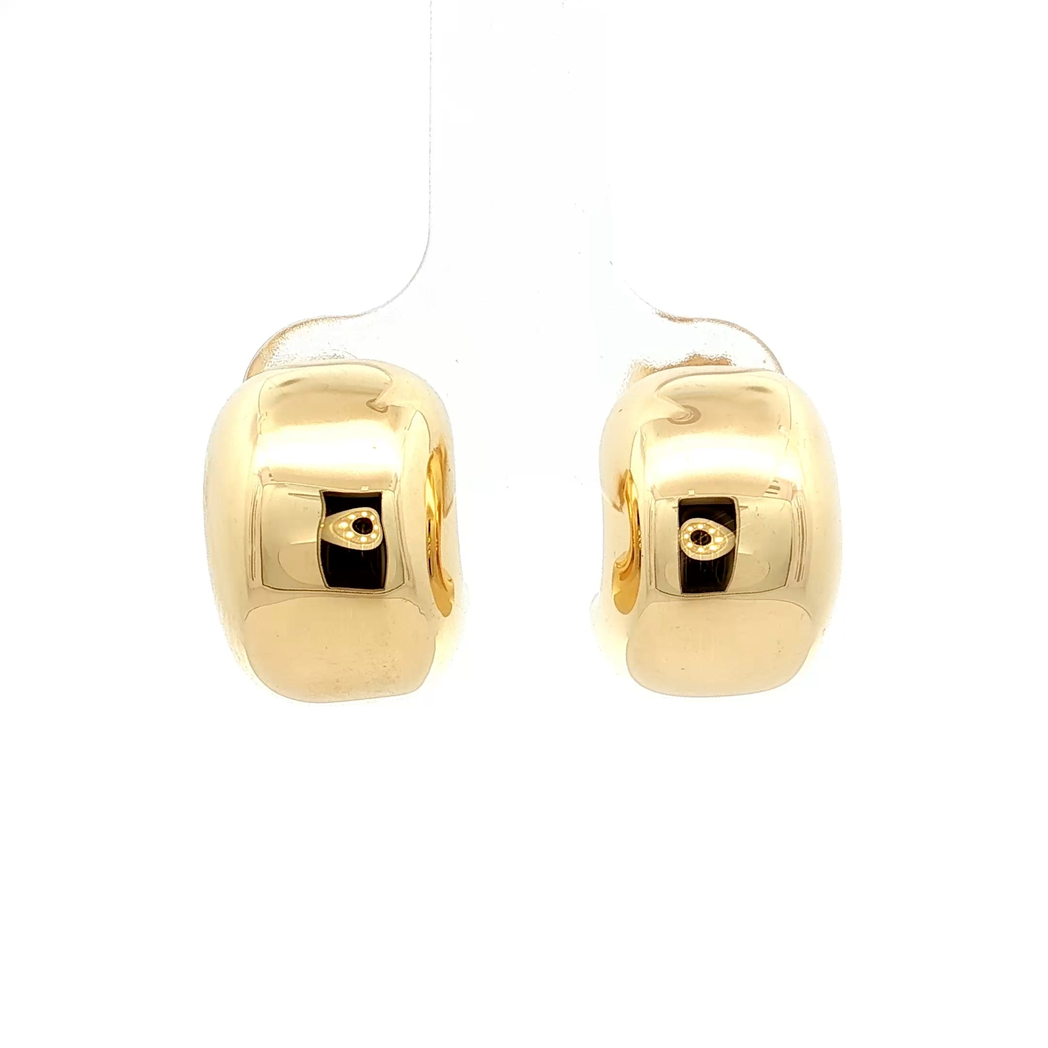 Half Moon Puffy Hoop Earrings in 14k Yellow Gold – Filigree Jewelers