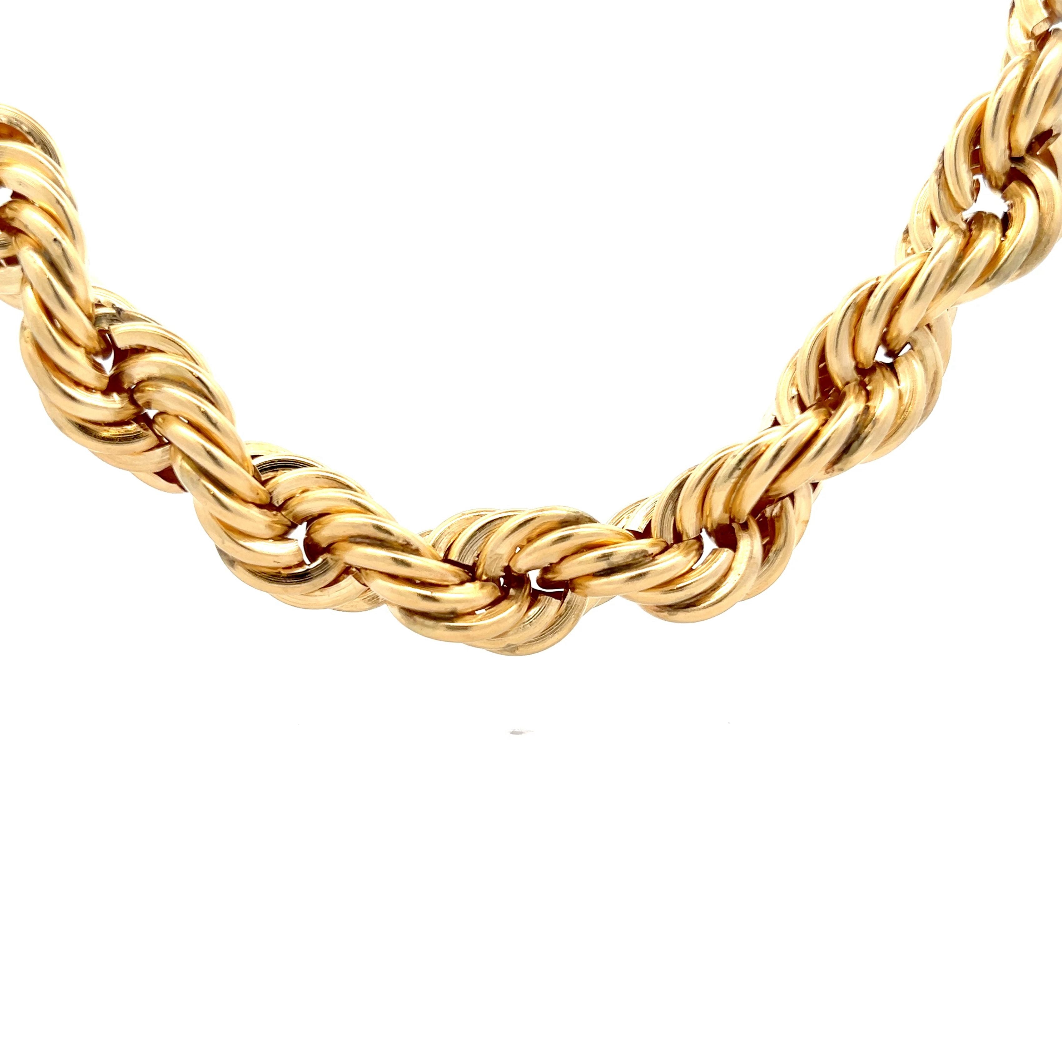 Oversized Rope Chain Necklace in 14k Yellow Gold – Filigree Jewelers