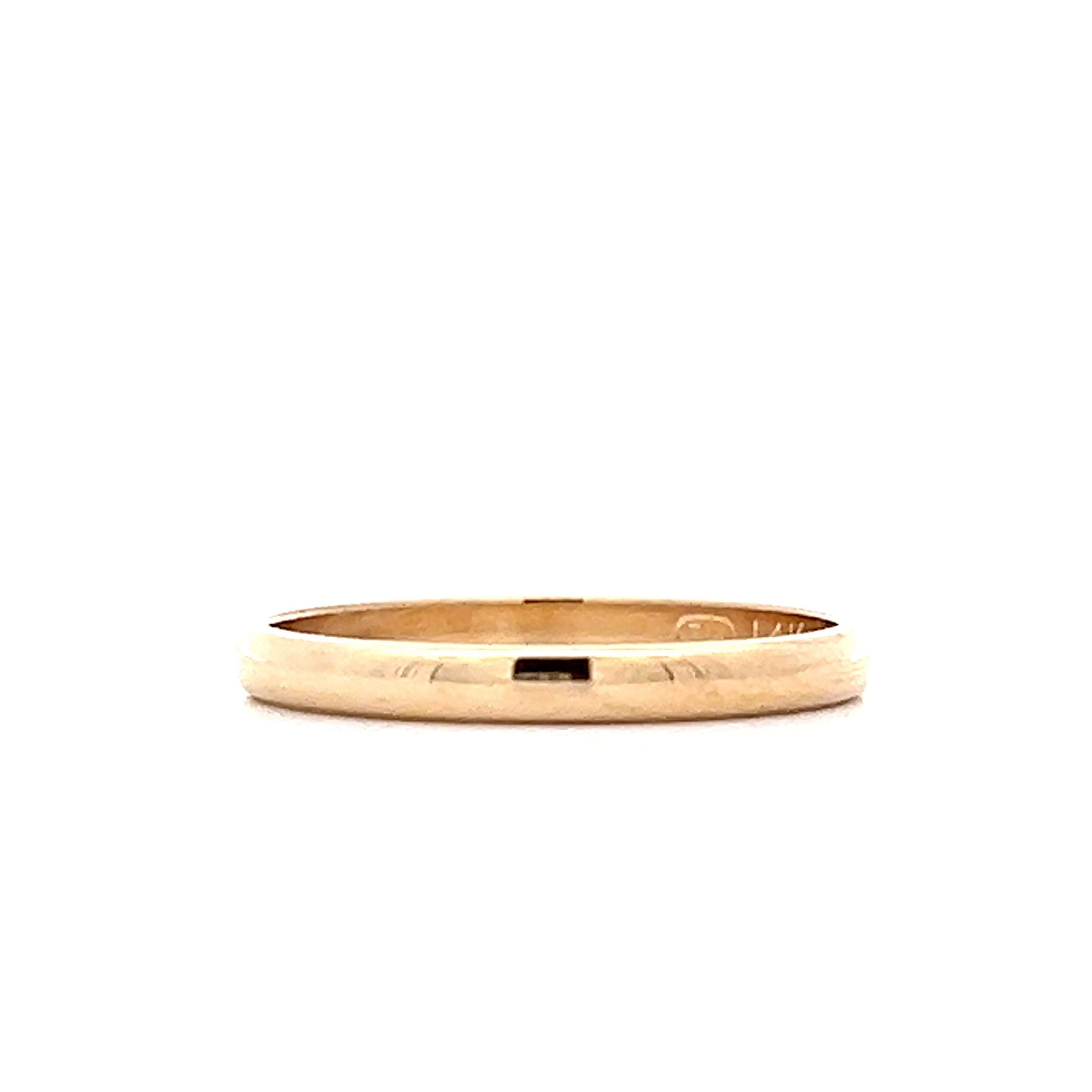 Traditional 2mm Half Round Wedding Band in 14k – Filigree Jewelers