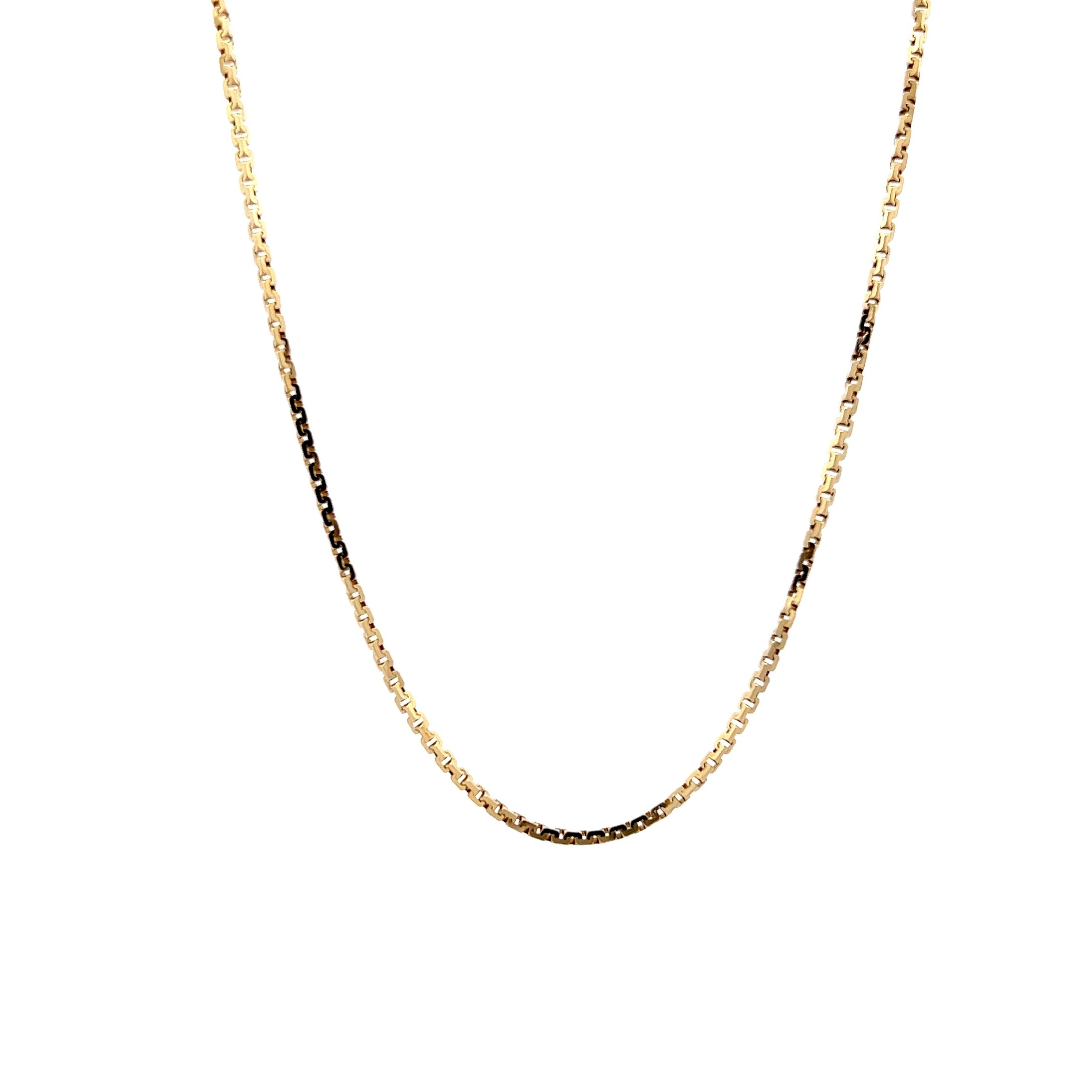18 Inch Box Chain Necklace in 14k Yellow Gold - Filigree Jewelers