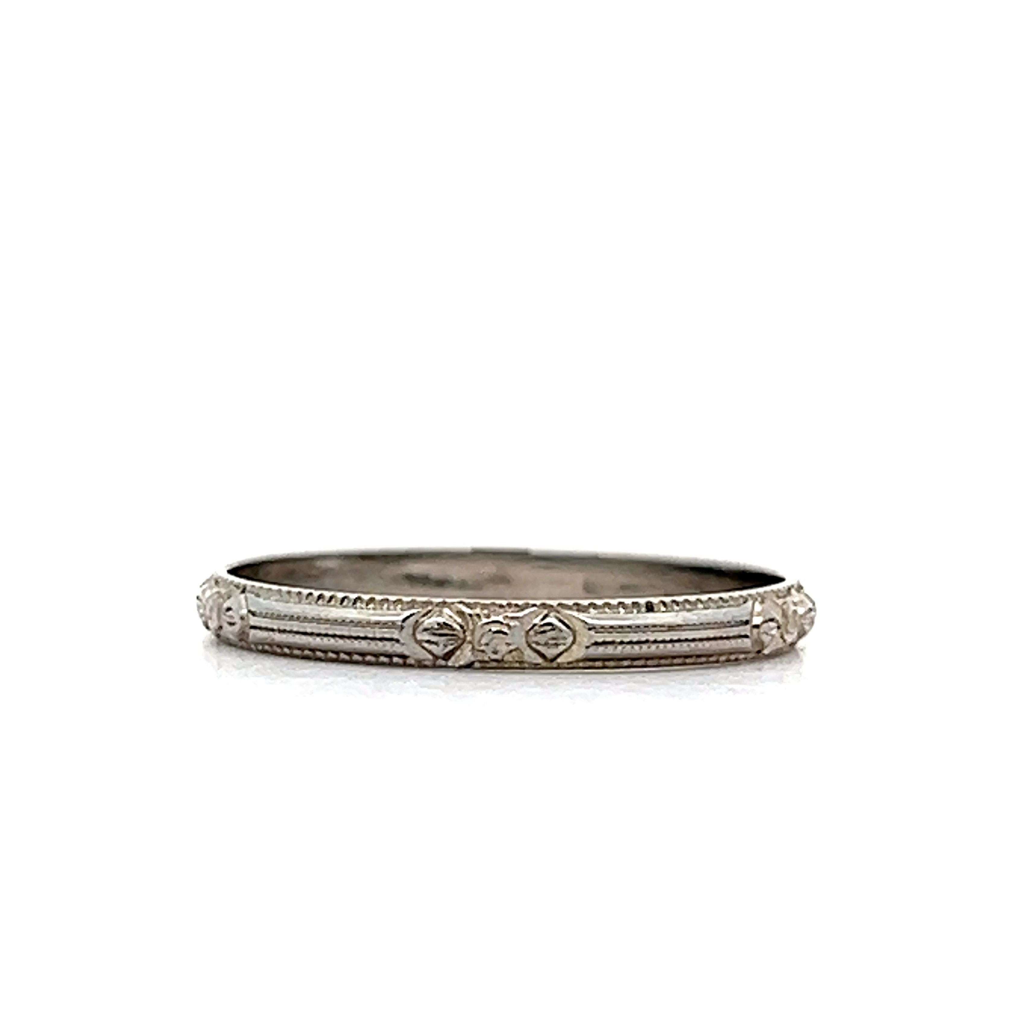 Vintage Deco Orange Blossom Band in 18k White Gold – Filigree Jewelers