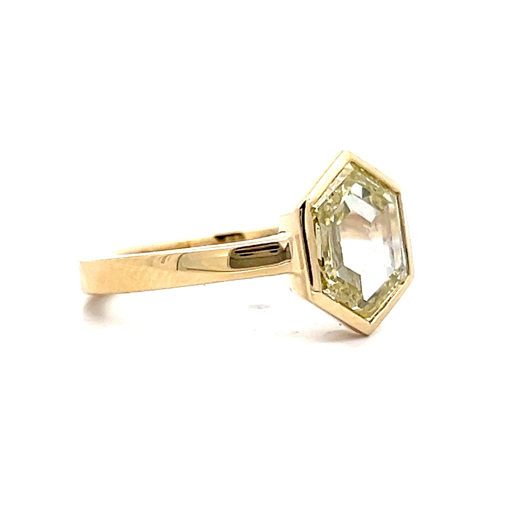2.08 Hexagon Portrait Cut Diamond Engagement Ring in 14k – Filigree ...