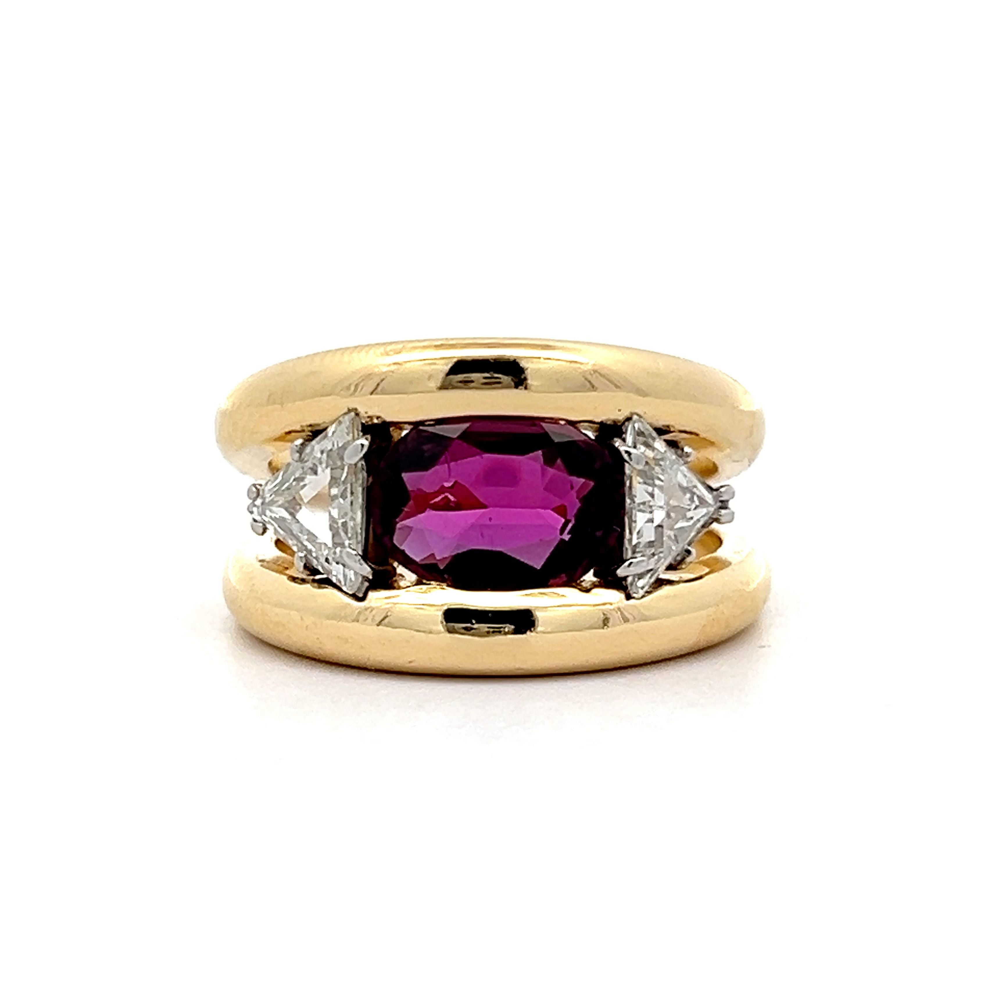 1.60 Ruby & Diamond Cocktail Ring in 18k Yellow Gold – Filigree Jewelers