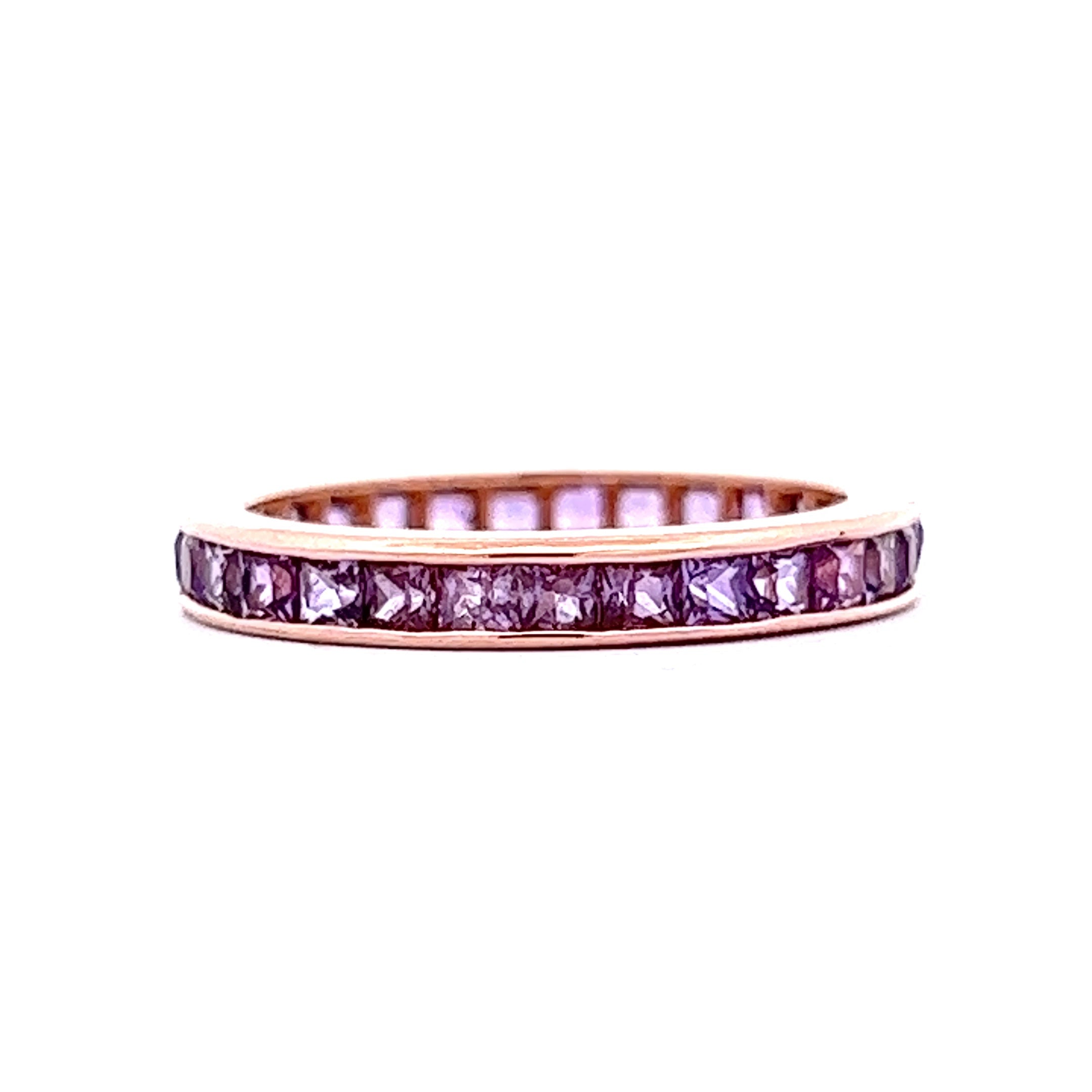 2.25 Purple Sapphire Eternity Wedding Band in 14k Rose Gold – Filigree ...