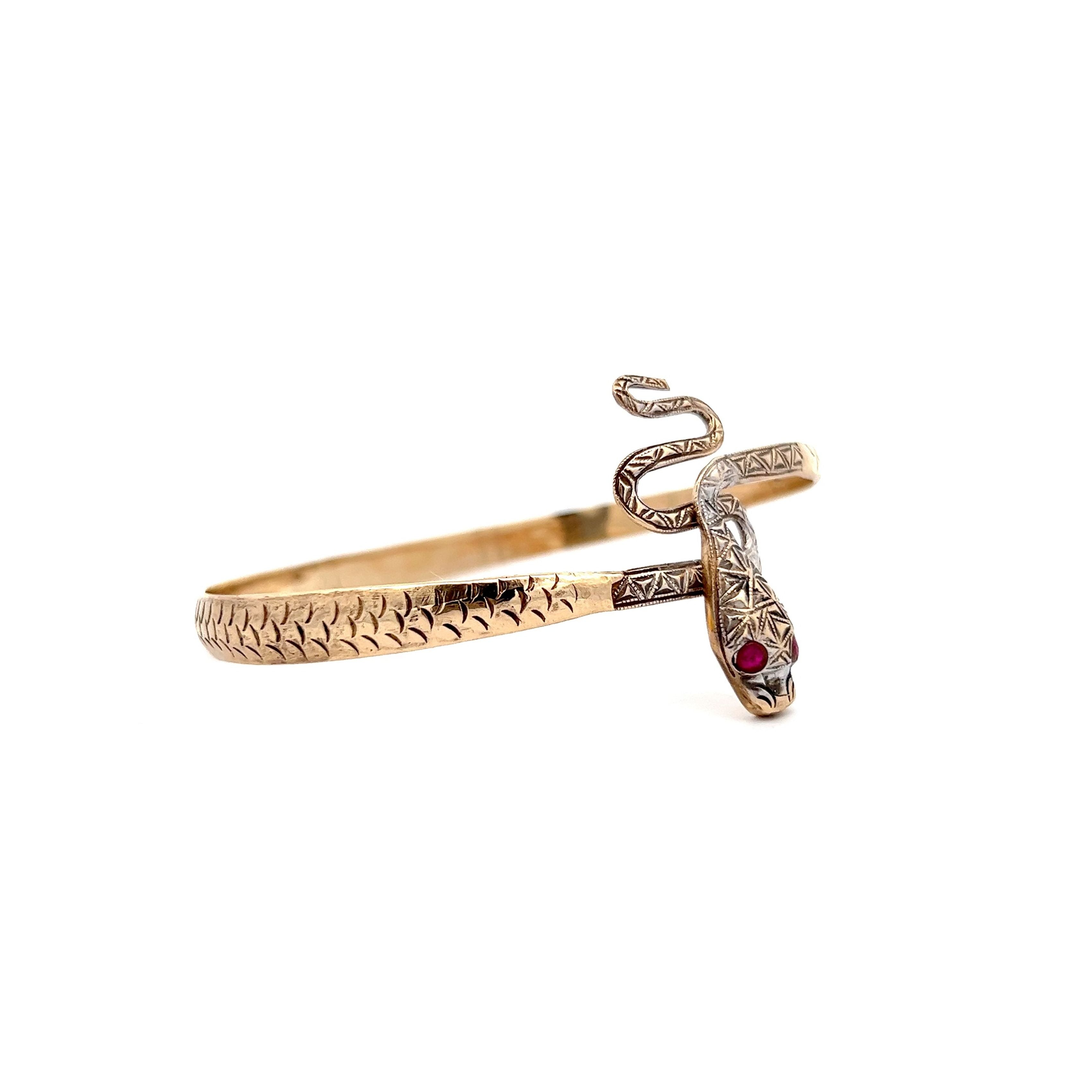 Victorian Snake Bracelet w Ruby Eyes