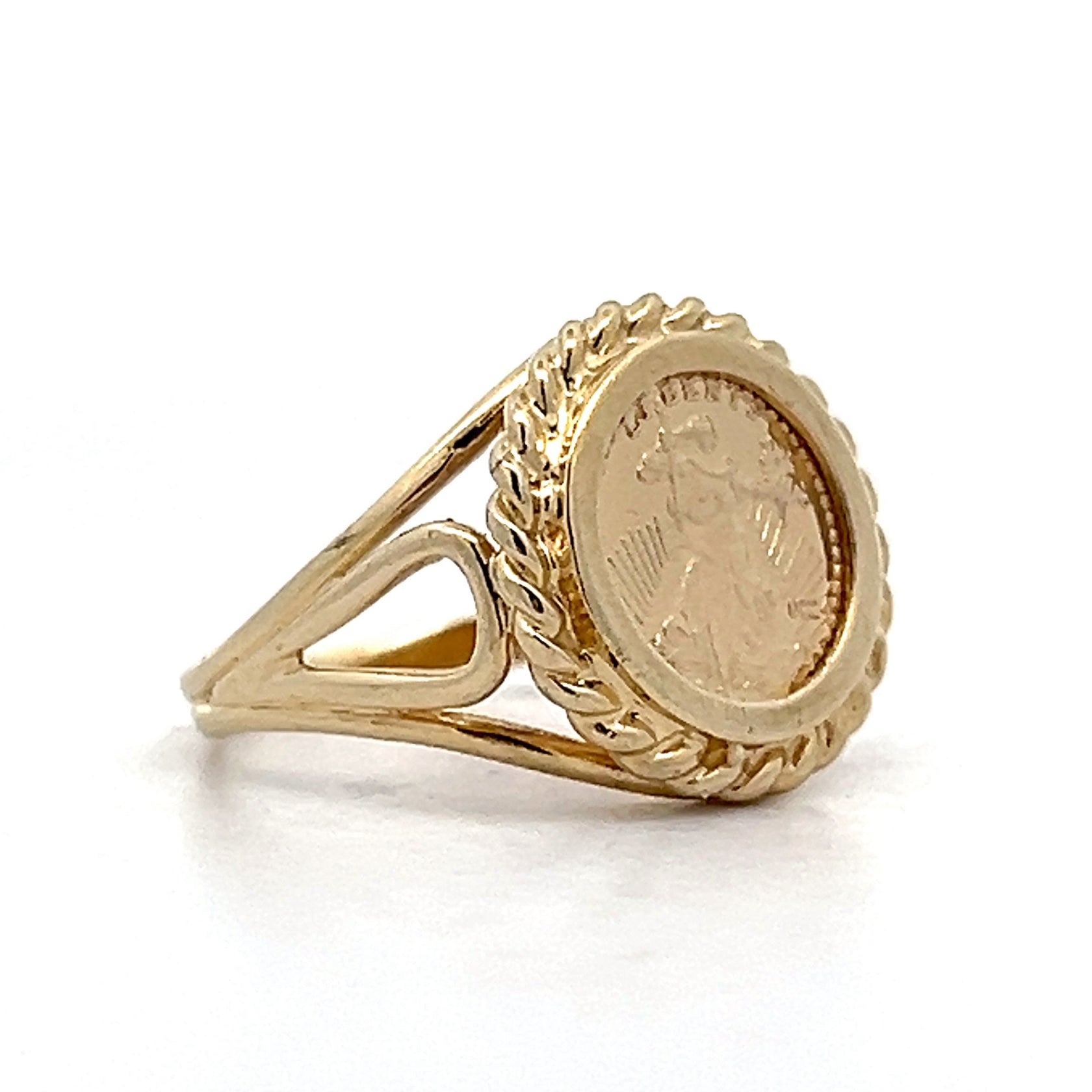 1924 Replica Gold Coin Ring in 10k Yellow Gold – Filigree Jewelers