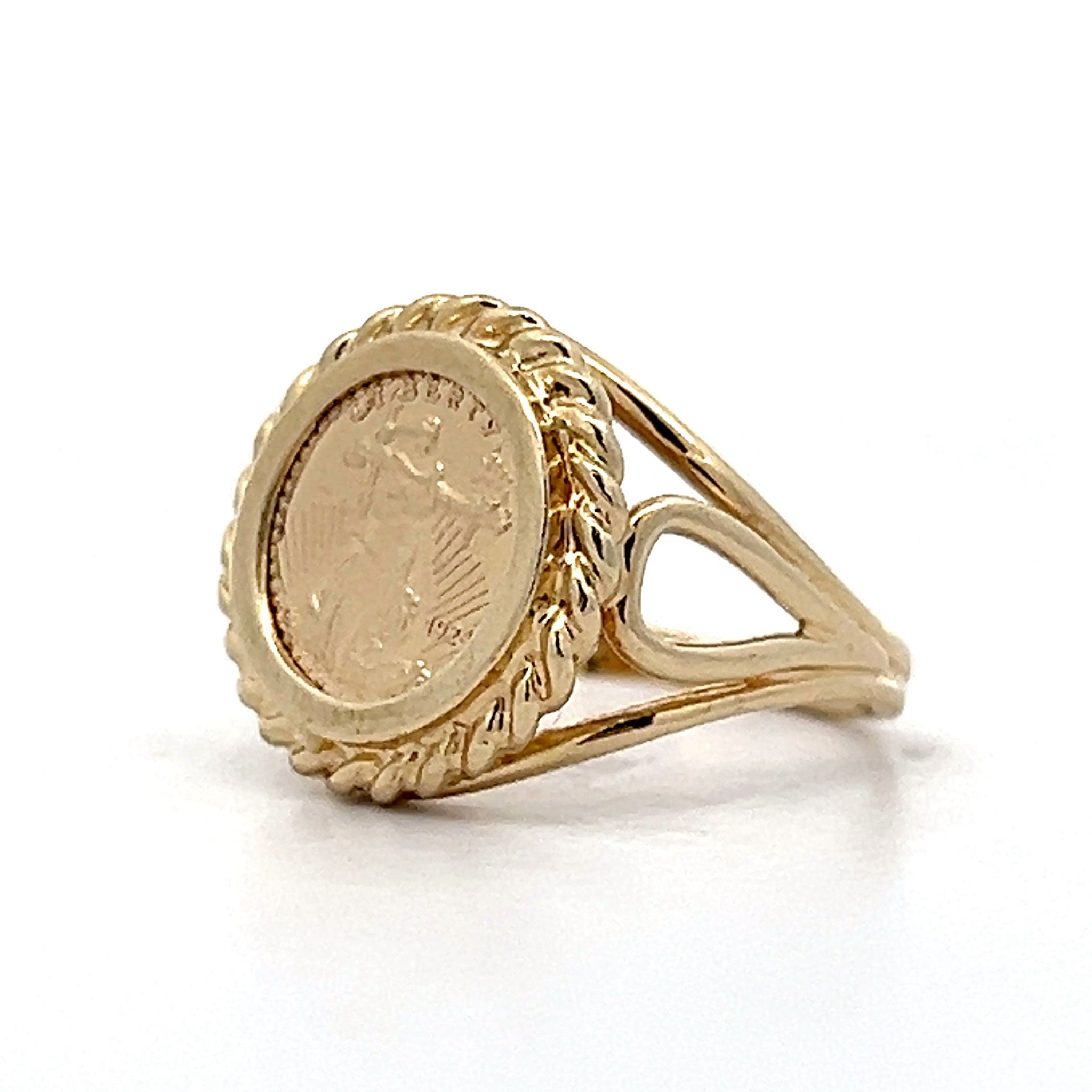 1924 Replica Gold Coin Ring in 10k Yellow Gold – Filigree Jewelers