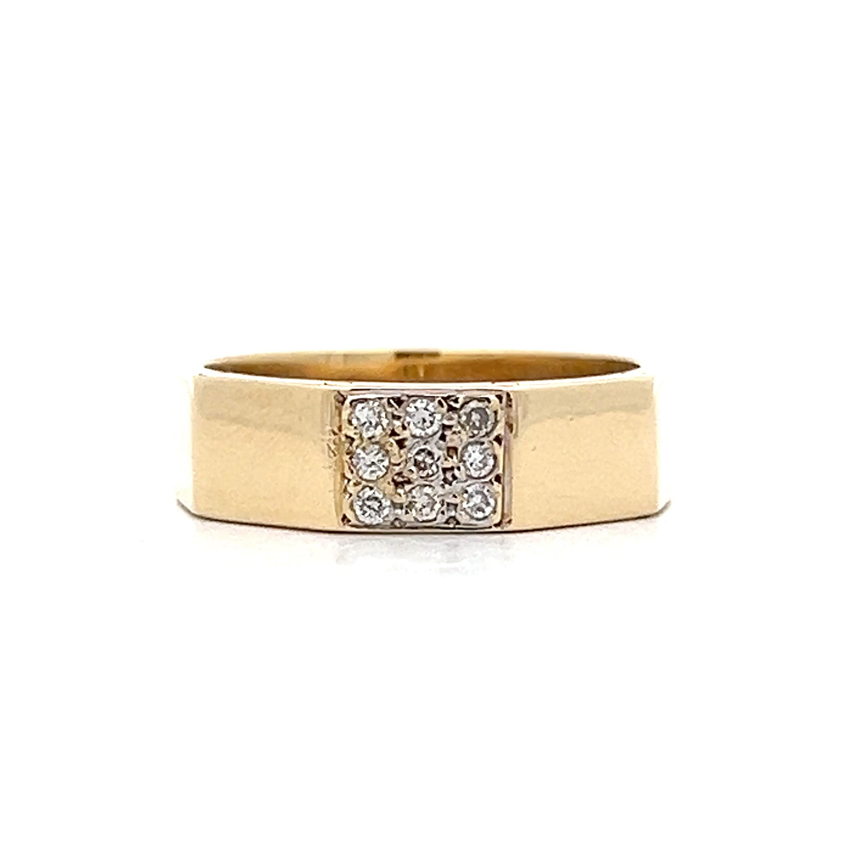 Octagonal Pave Diamond Stackable Ring in 14k Yellow Gold – Filigree ...