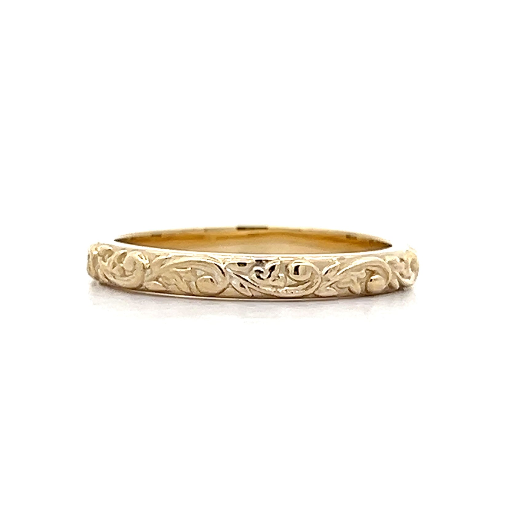 Vintage Inspired Filigree Wedding Band in 14k Yellow Gold – Filigree ...