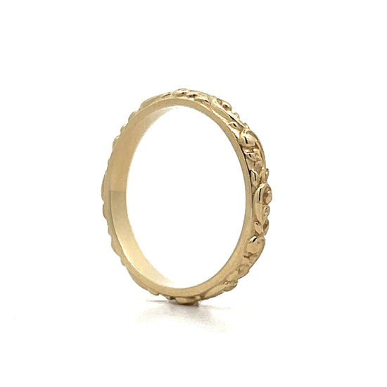Vintage Inspired Filigree Wedding Band in 14k Yellow Gold – Filigree ...