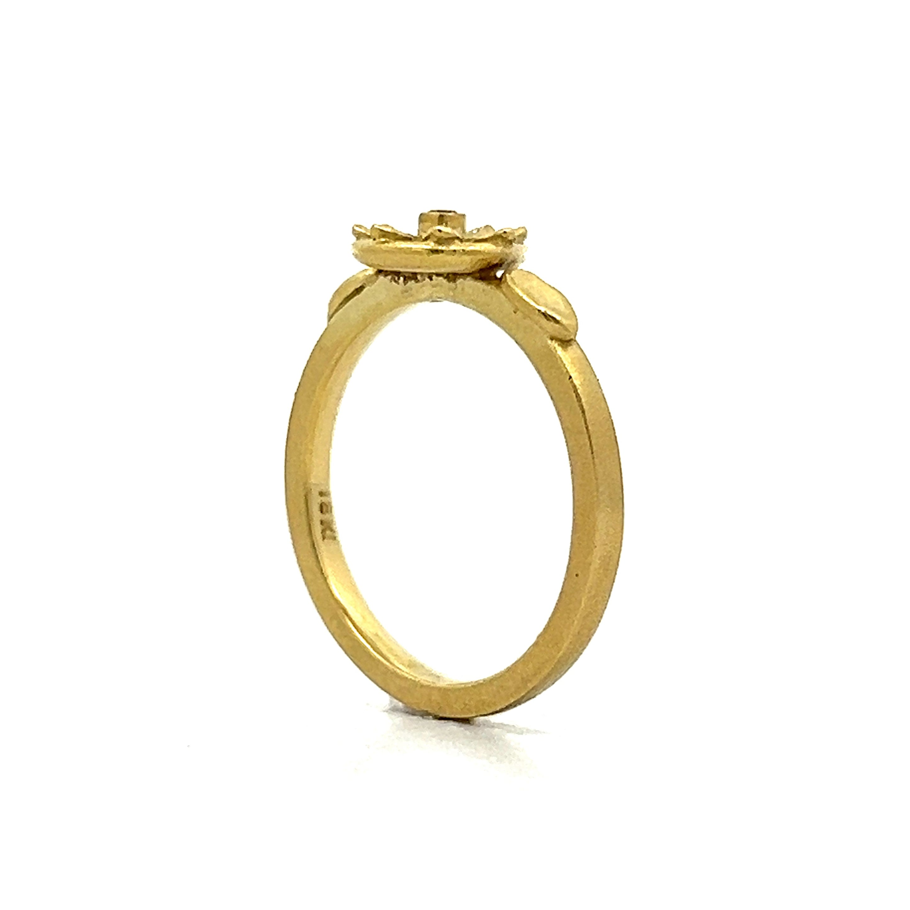 Stephanie Briggs Diamond Flower Ring in 18k Yellow Gold – Filigree Jewelers