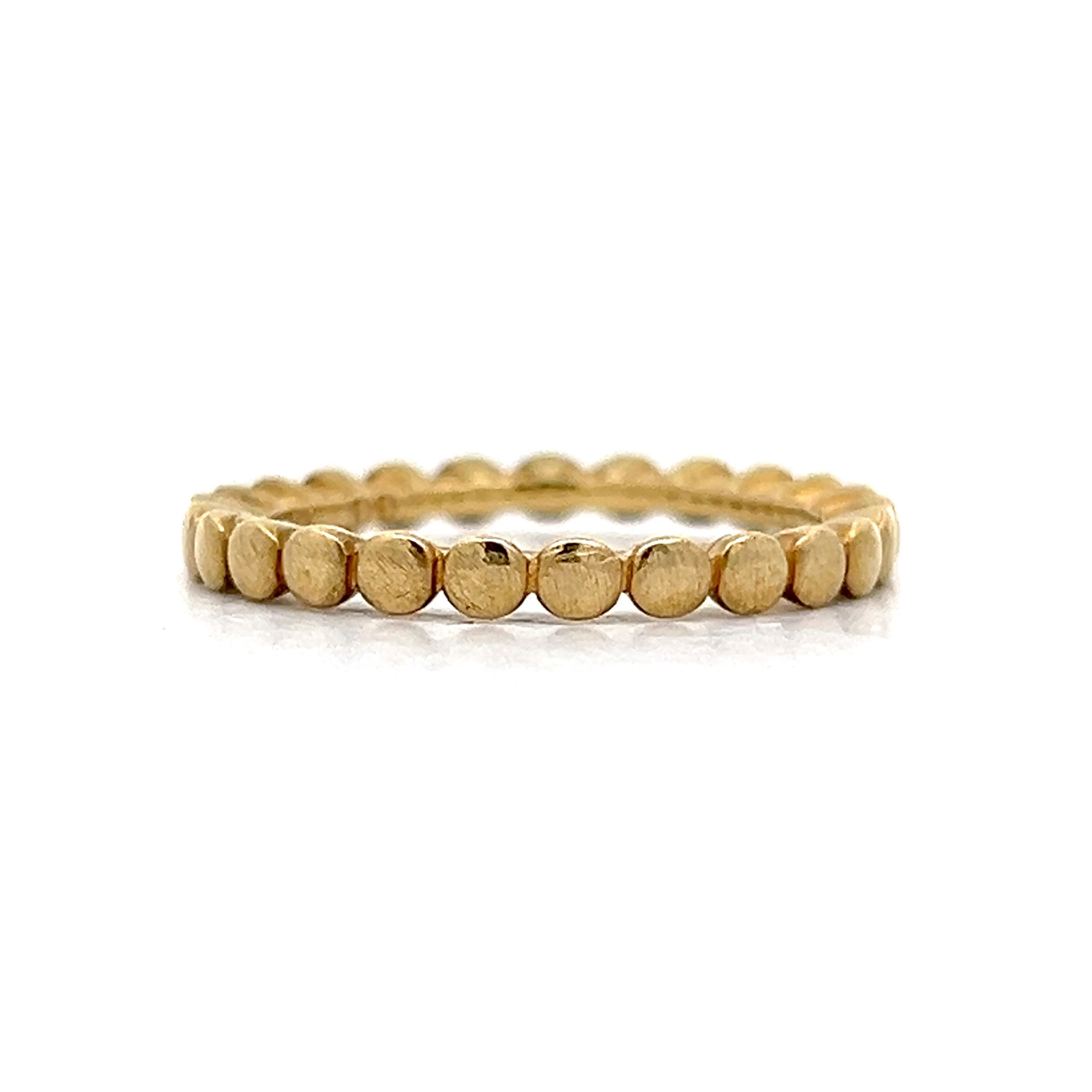 Textured Bead Band in 18k Yellow Gold – Filigree Jewelers
