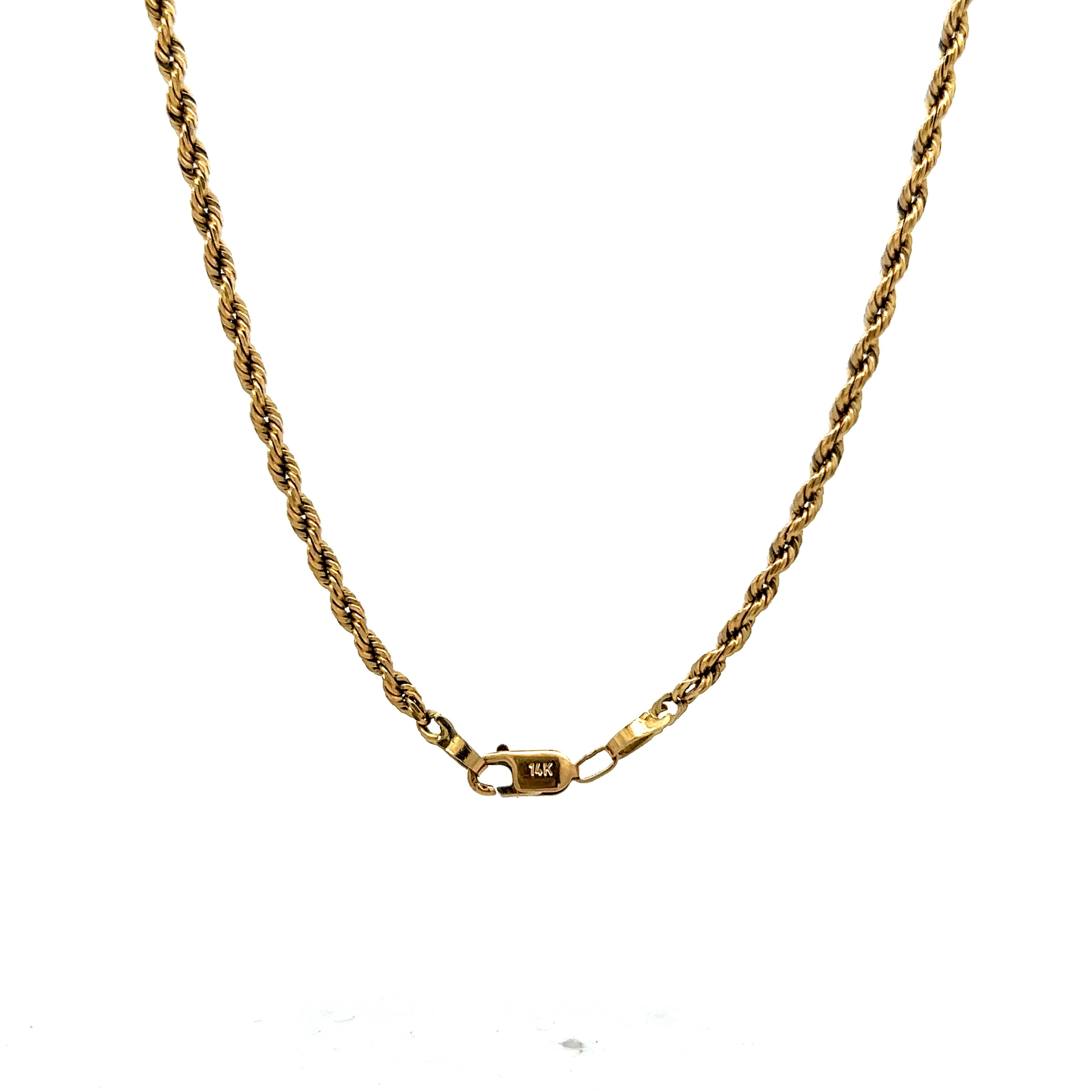 26 inch solid gold rope chain store