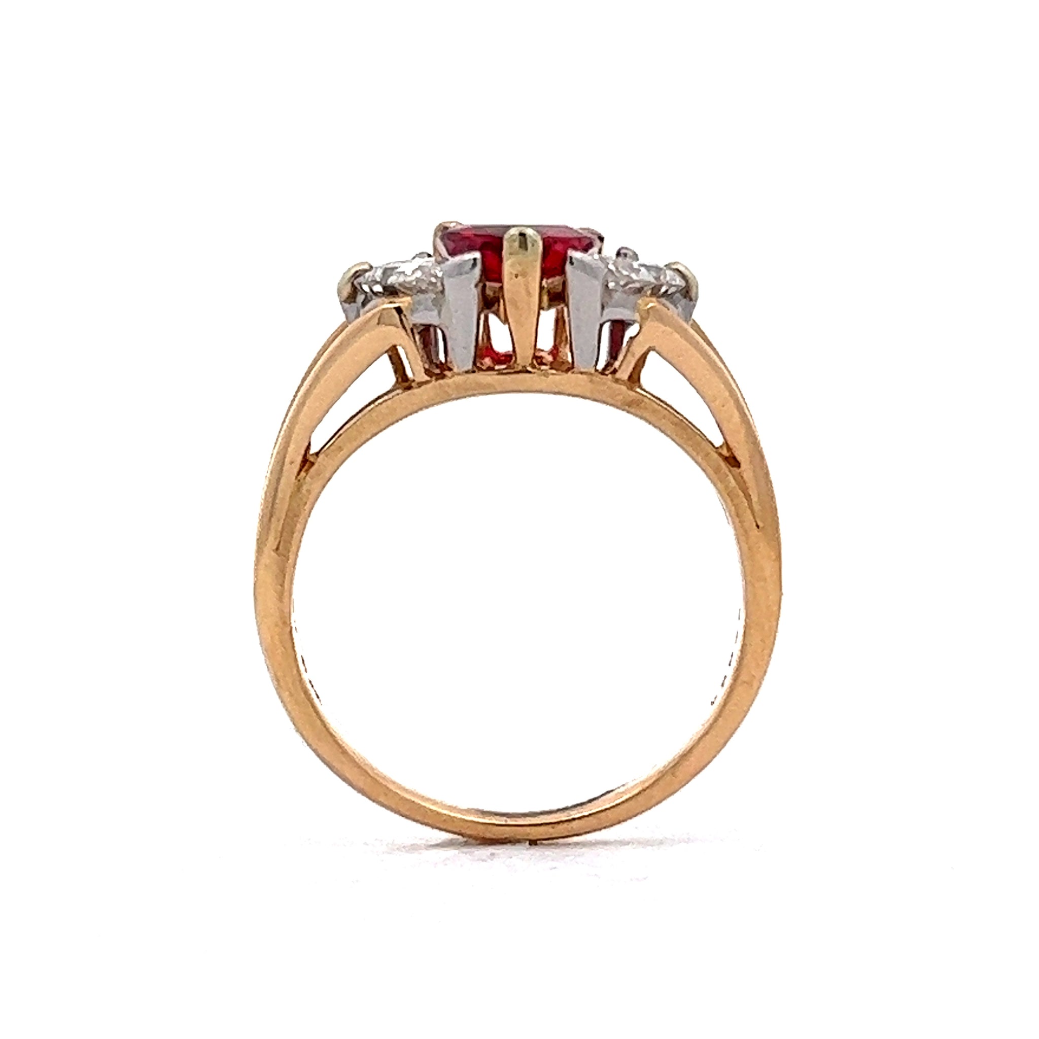 Pear Cut Ruby Engagement Ring in 18k Gold & Platinum – Filigree Jewelers