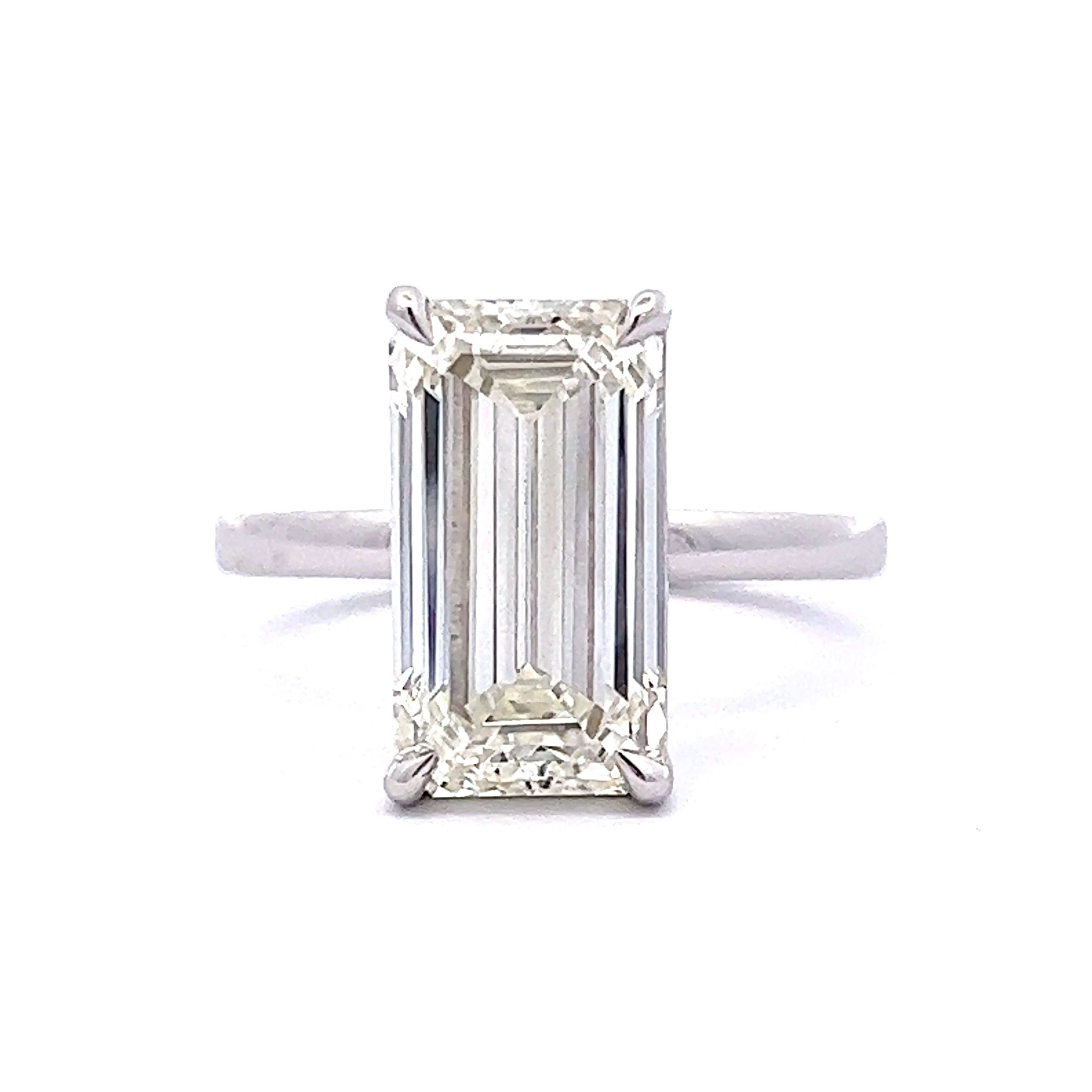 5 Carat Emerald Cut Diamond Engagement Ring in Platinum – Filigree Jewelers