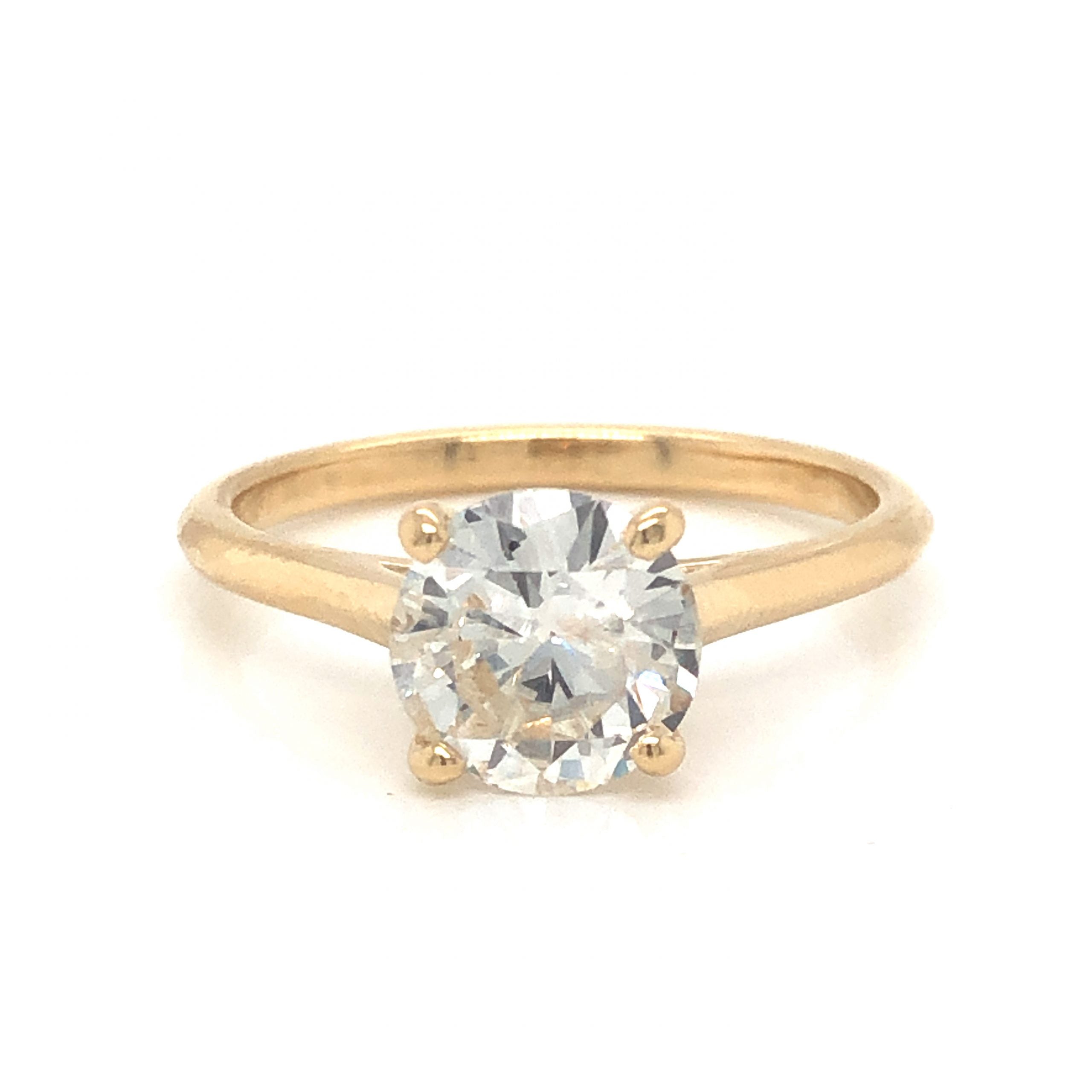 1.44 Solitaire Brilliant Cut Diamond Engagement Ring in 14K Gold ...
