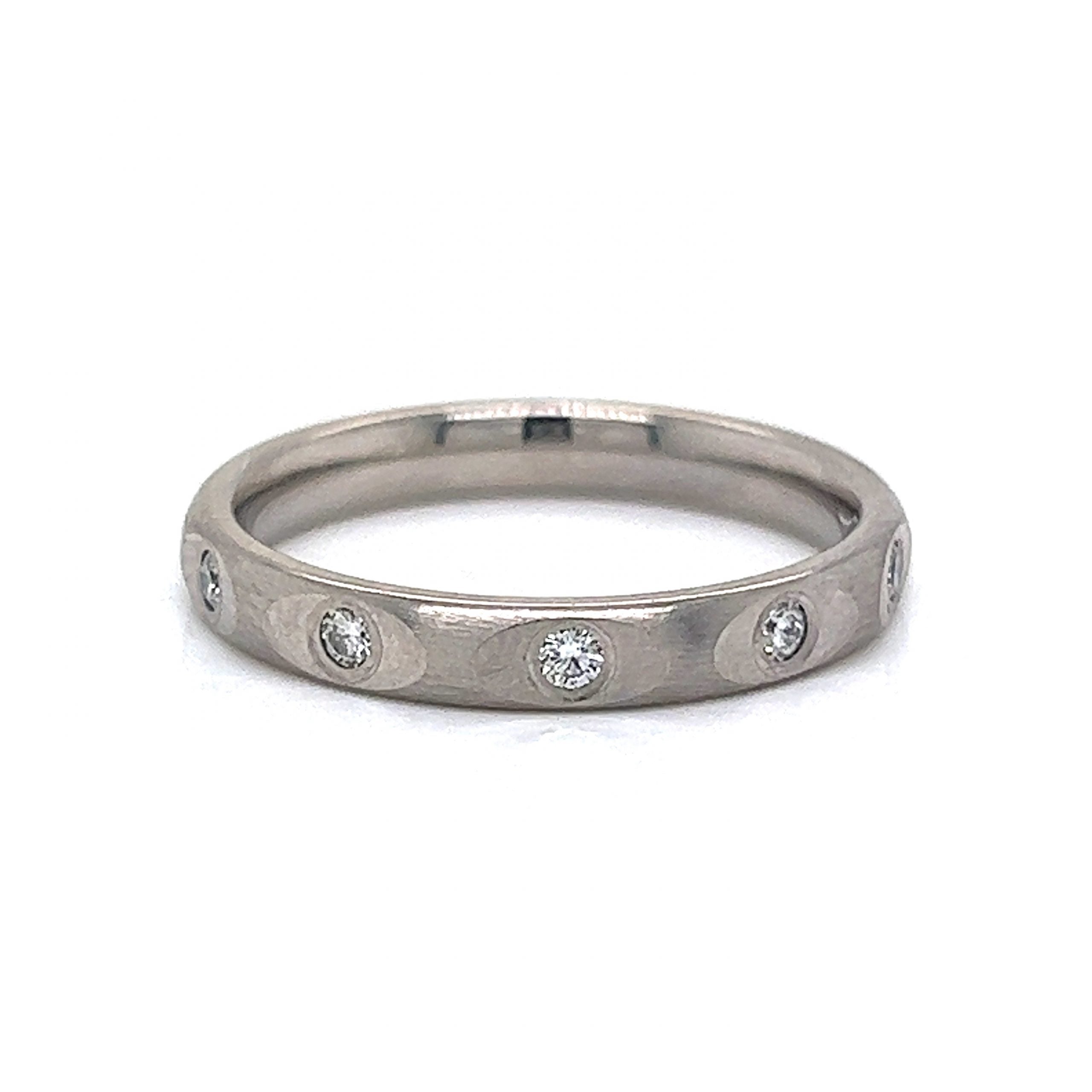 Flush Set Diamond Eternity Wedding Band in 14k White Gold – Filigree ...
