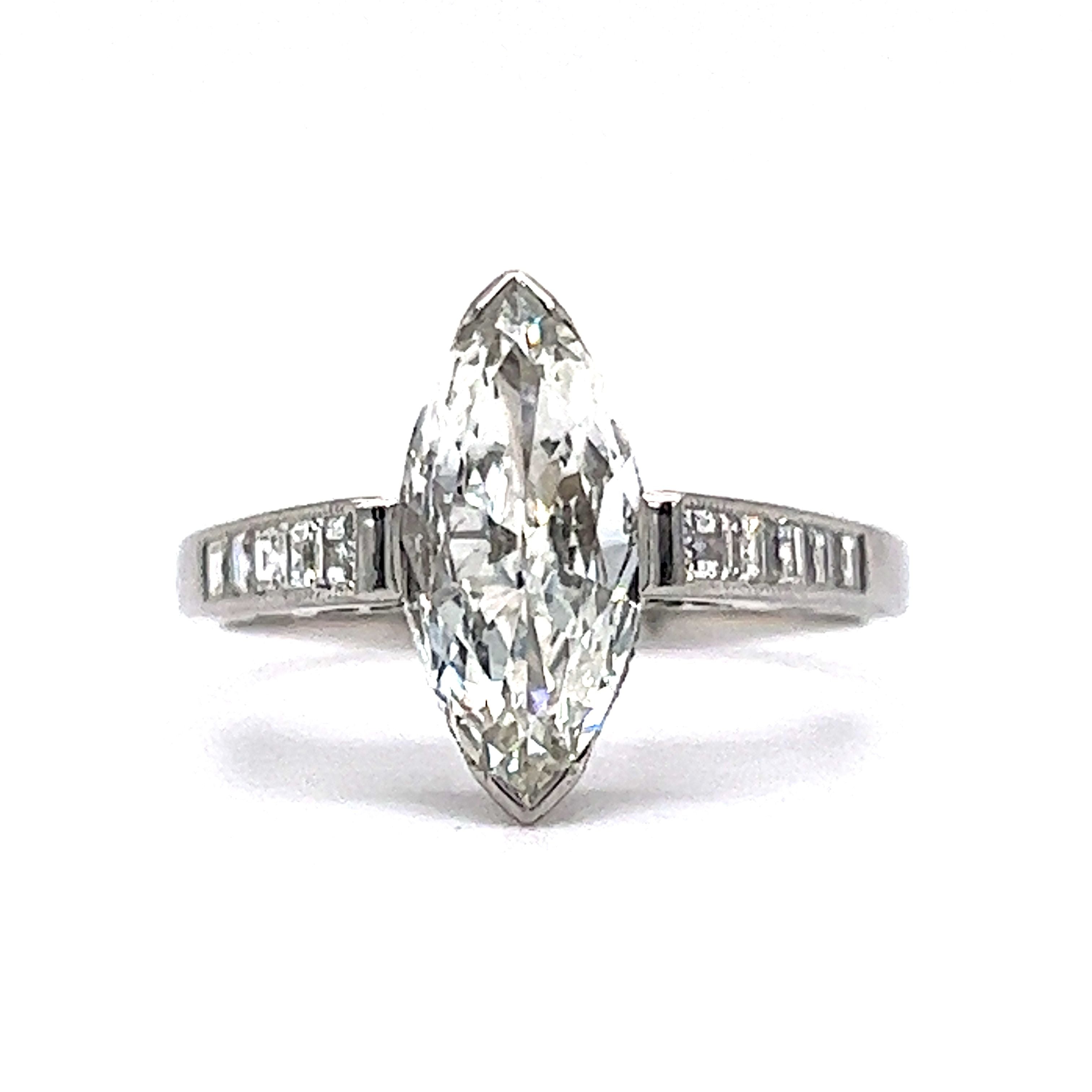 1.25 Marquise Cut Diamond Engagement Ring in Platinum – Filigree Jewelers