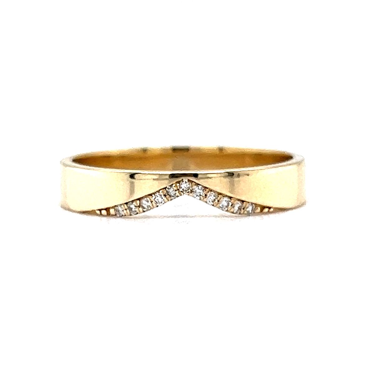 Notched Diamond Wedding Band in 14k Yellow Gold – Filigree Jewelers