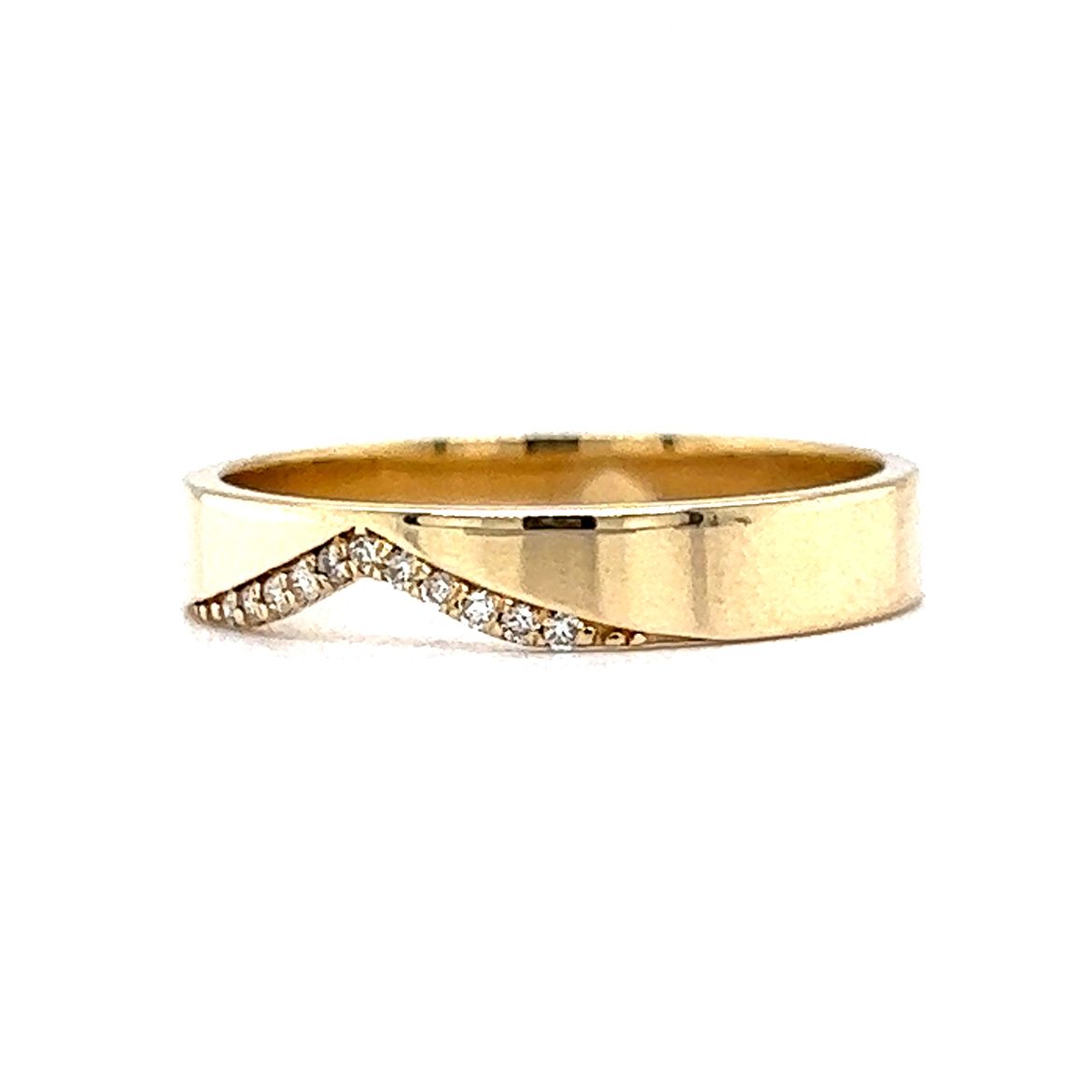 Notched Diamond Wedding Band in 14k Yellow Gold – Filigree Jewelers