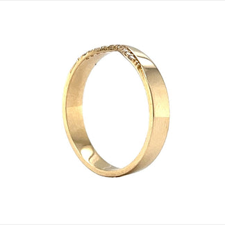 Notched Diamond Wedding Band in 14k Yellow Gold – Filigree Jewelers