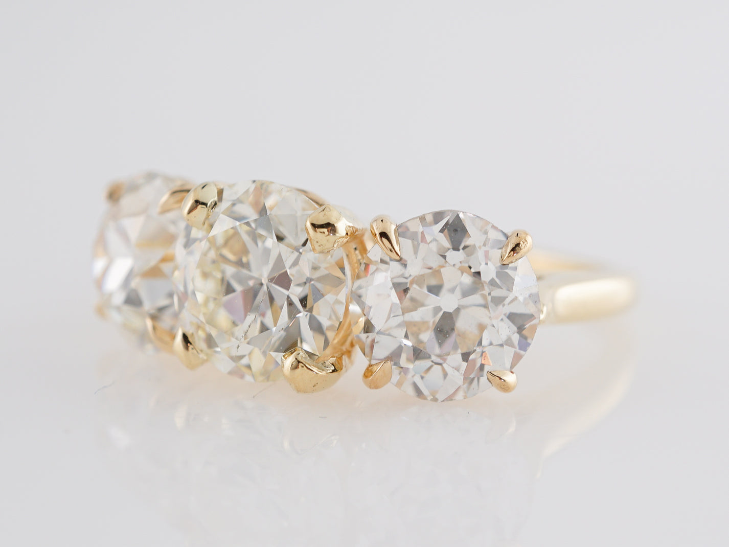 Vintage Harry Winston Three Stone Diamond Engagement Ring 14k ...
